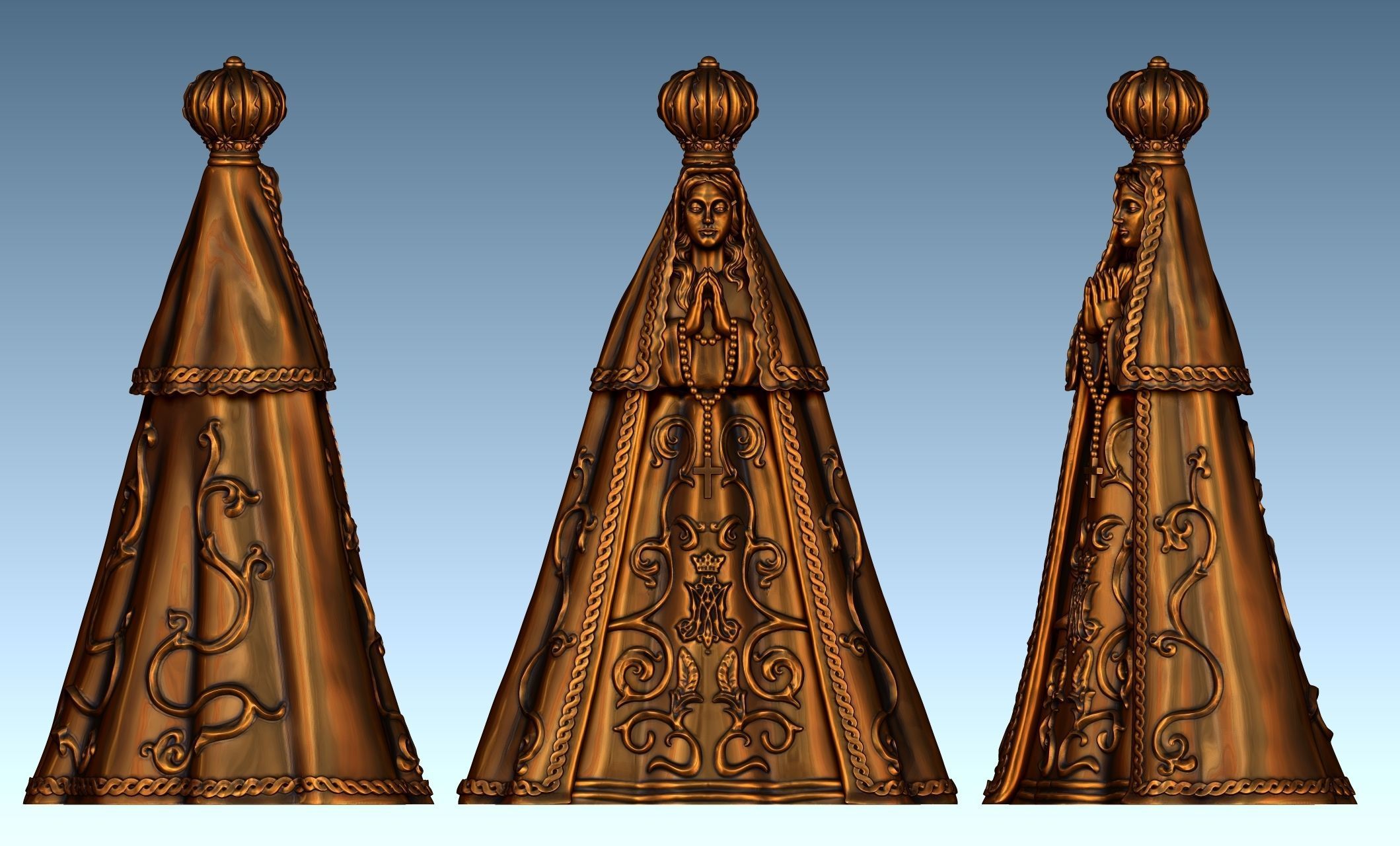 Our Lady of Valley - Virgen del Valle - CNC - 3D model 3D printable ...