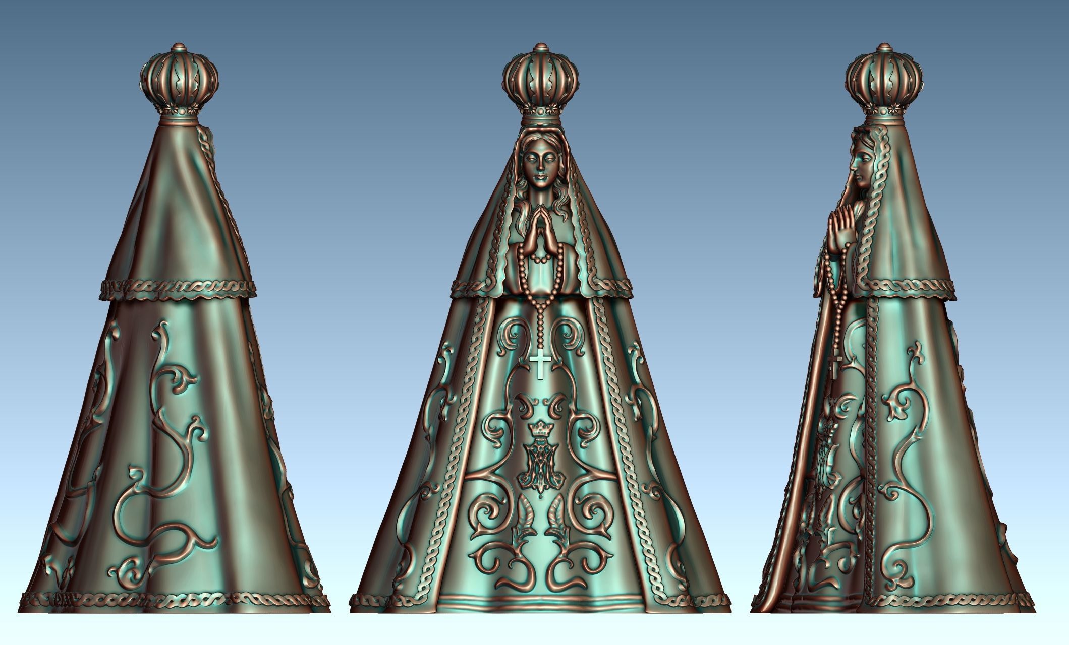 Our Lady of Valley - Virgen del Valle - CNC - 3D model 3D printable ...