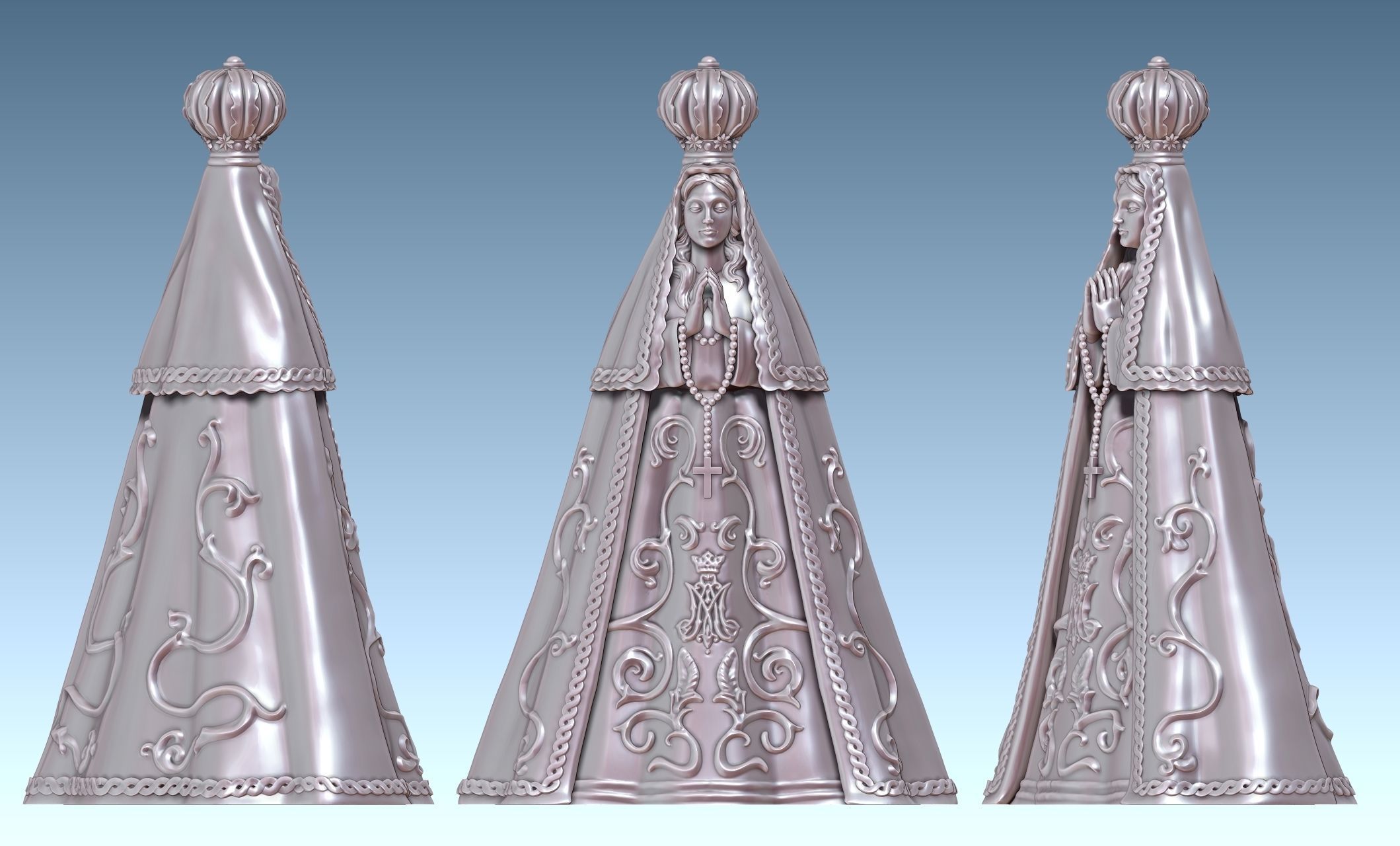 Our Lady of Valley - Virgen del Valle - CNC - 3D model 3D printable ...