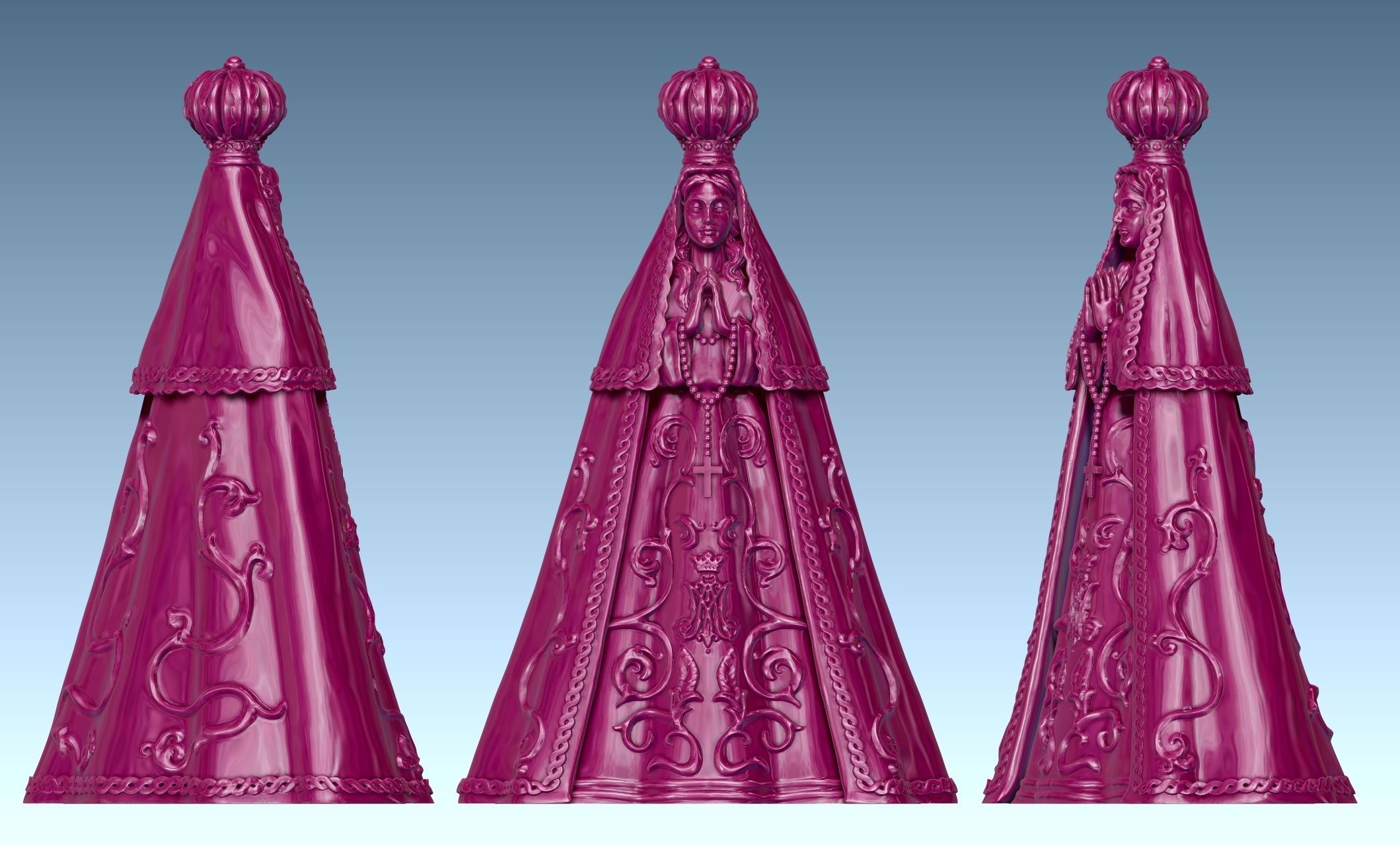 Our Lady of Valley - Virgen del Valle - CNC - 3D model 3D printable ...