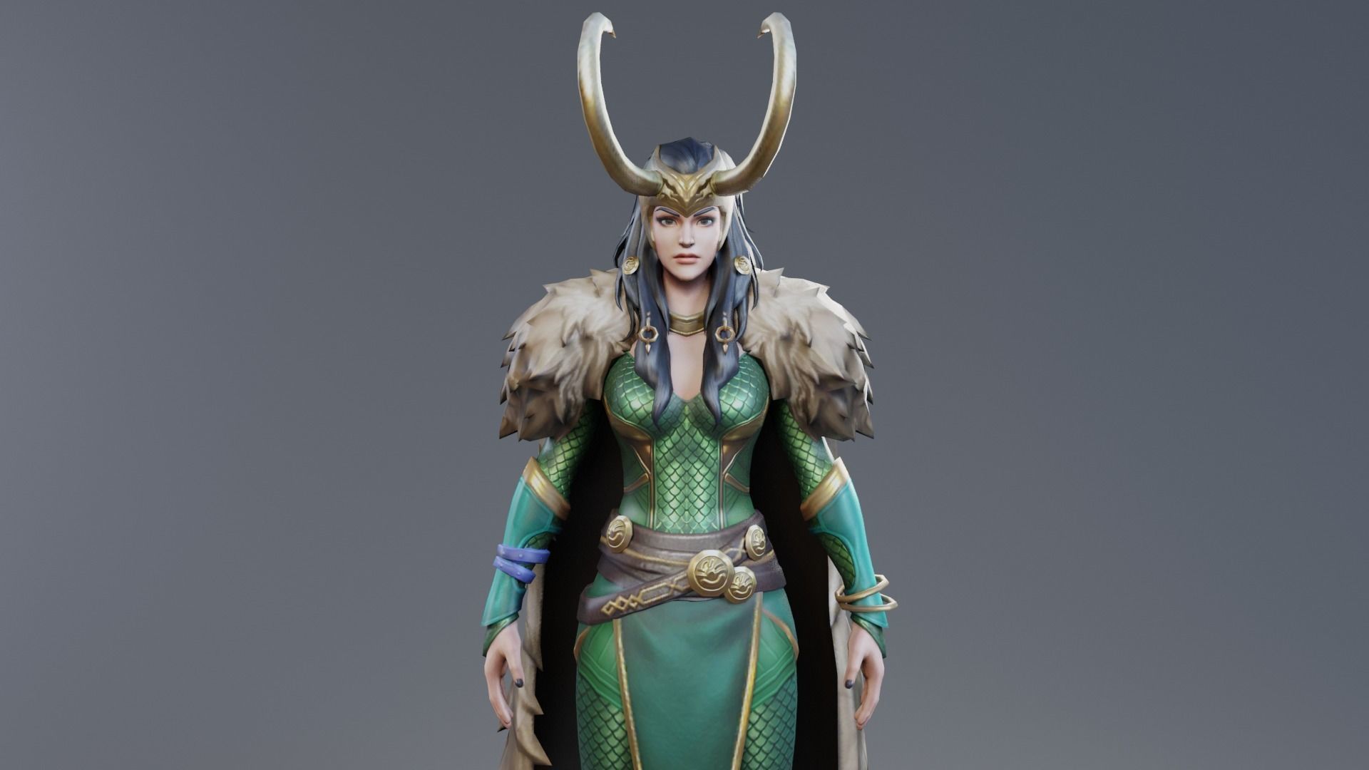 Lady Loki rigged 3D model rigged | CGTrader