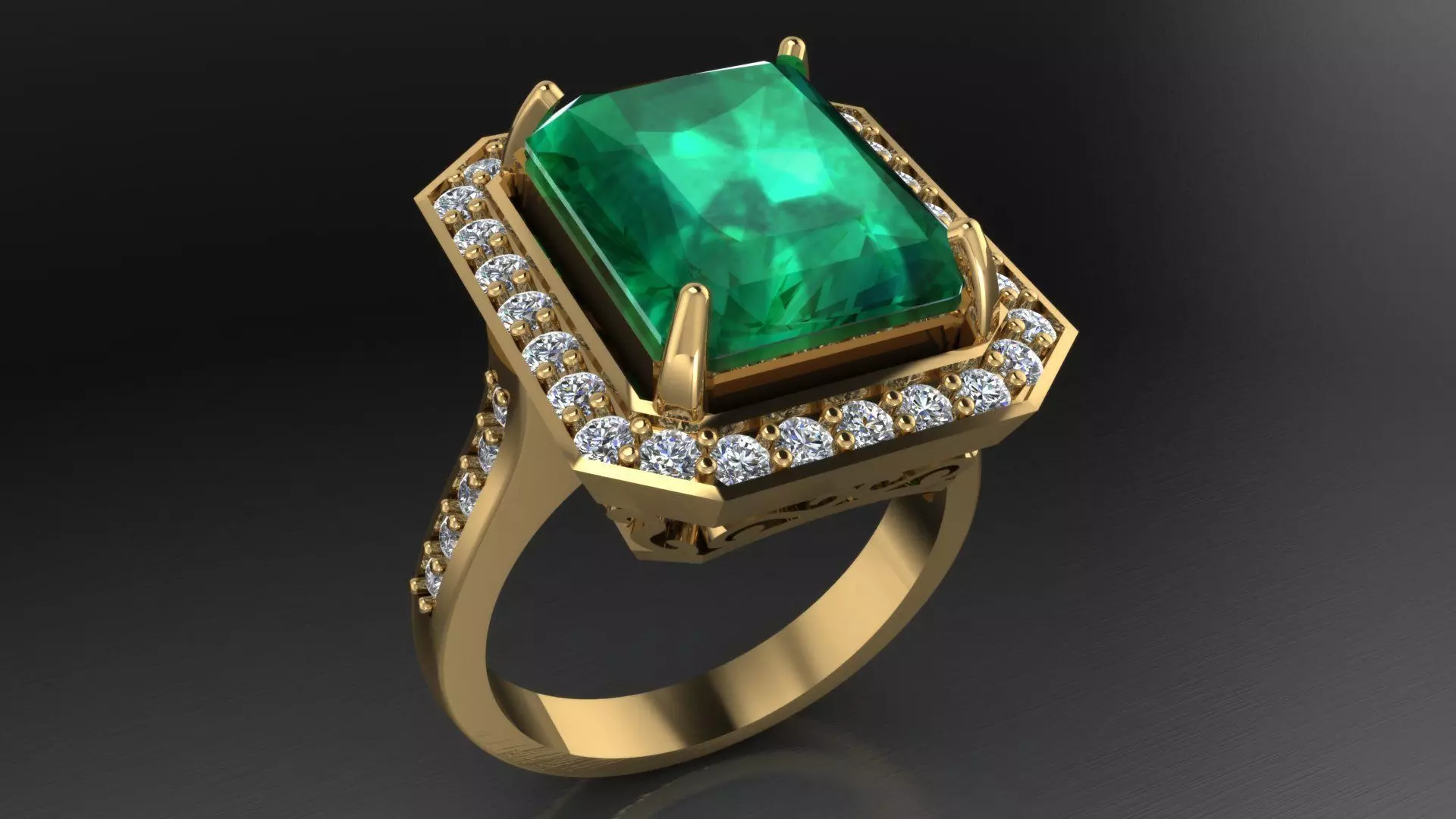 emerald women ring 3D model 3D printable | CGTrader