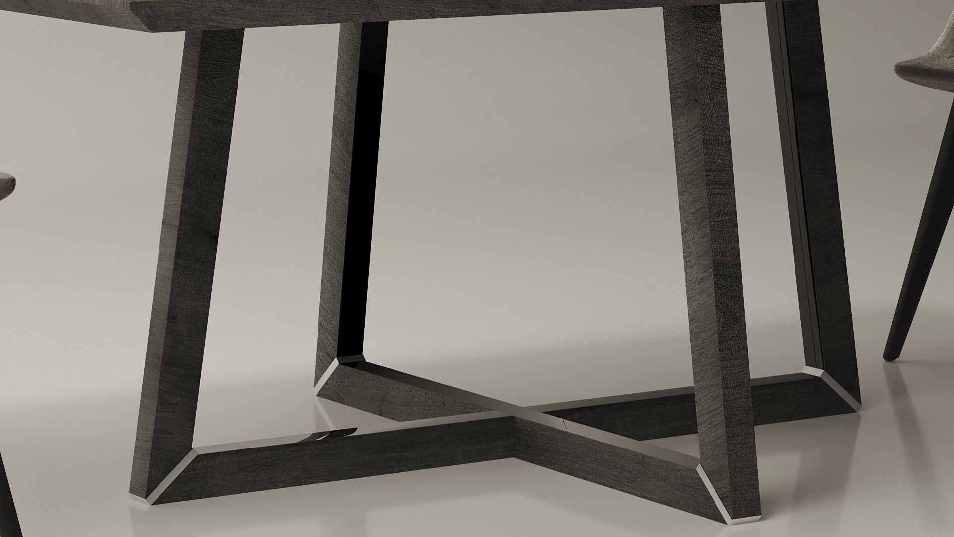 Monochrome Dining Table Set 3D model | CGTrader