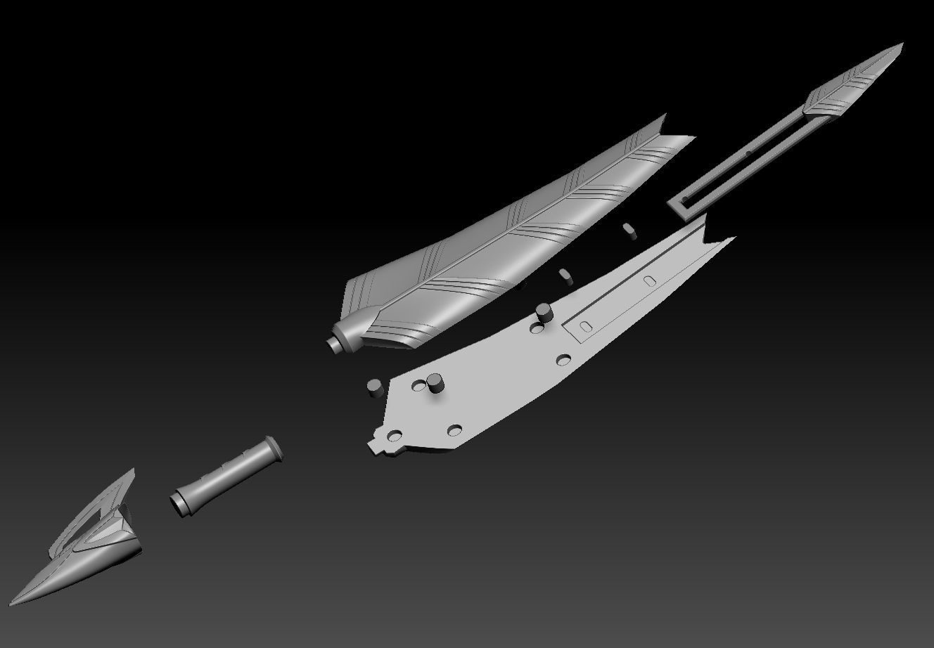 Drago Sword from Power Ranger Dino Thunder 3D model 3D printable | CGTrader