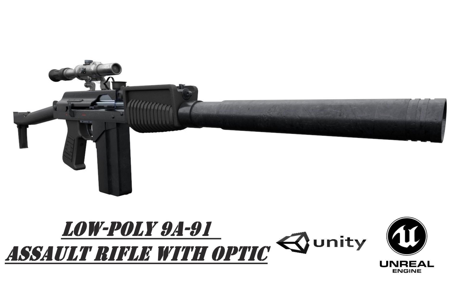 3D model GAMEREADY ASSAULT RIFLE 9A-91 WITH TELESCOPIC SIGHT PSO-1 VR ...