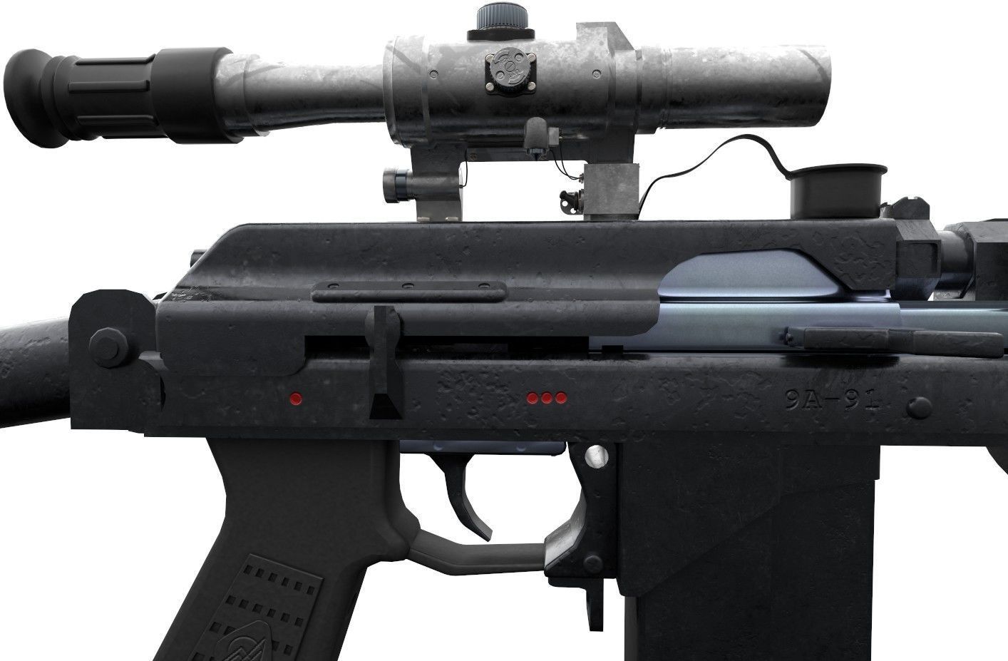 3D model GAMEREADY ASSAULT RIFLE 9A-91 WITH TELESCOPIC SIGHT PSO-1 VR ...