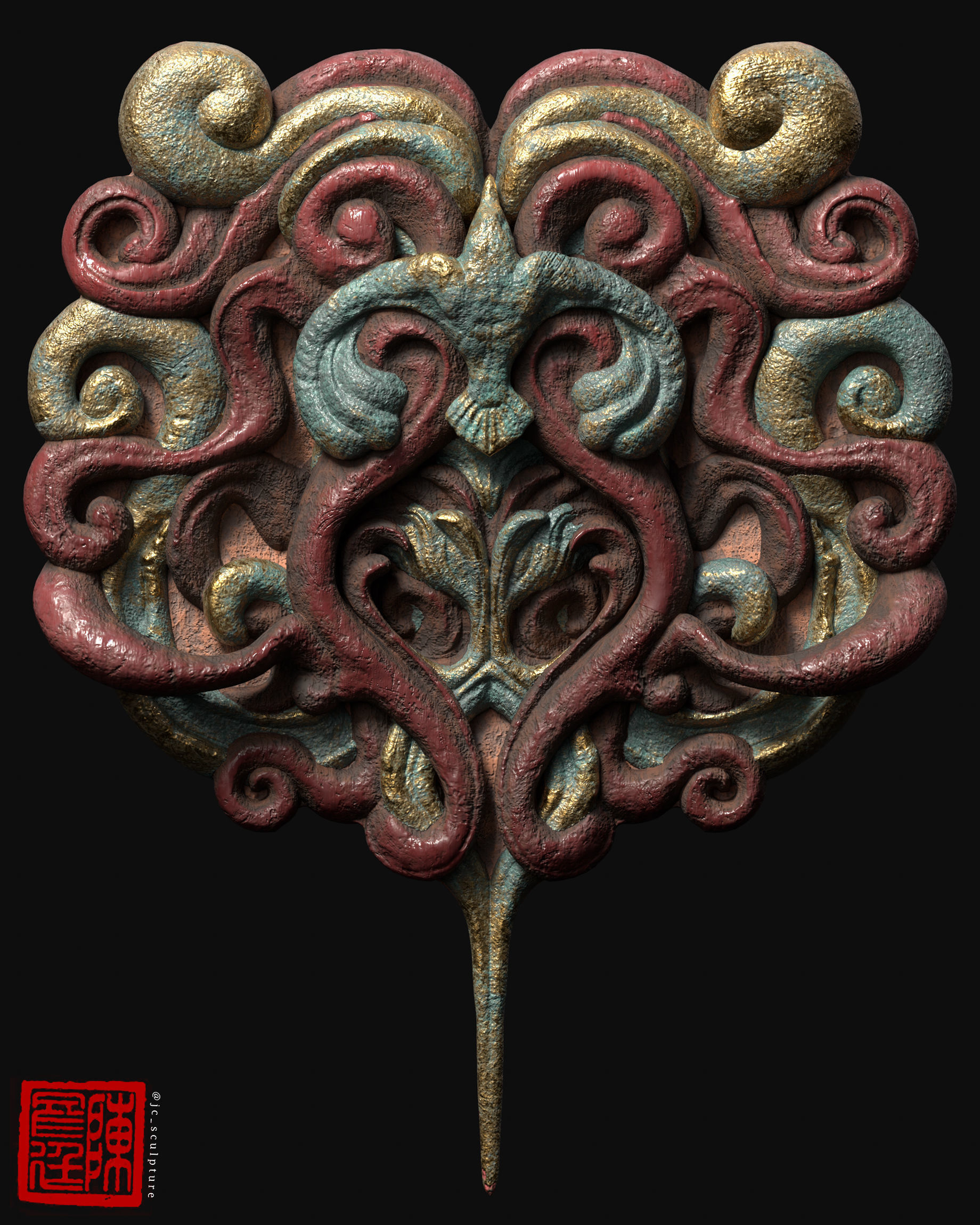 Raven sigil relief 3D model | CGTrader