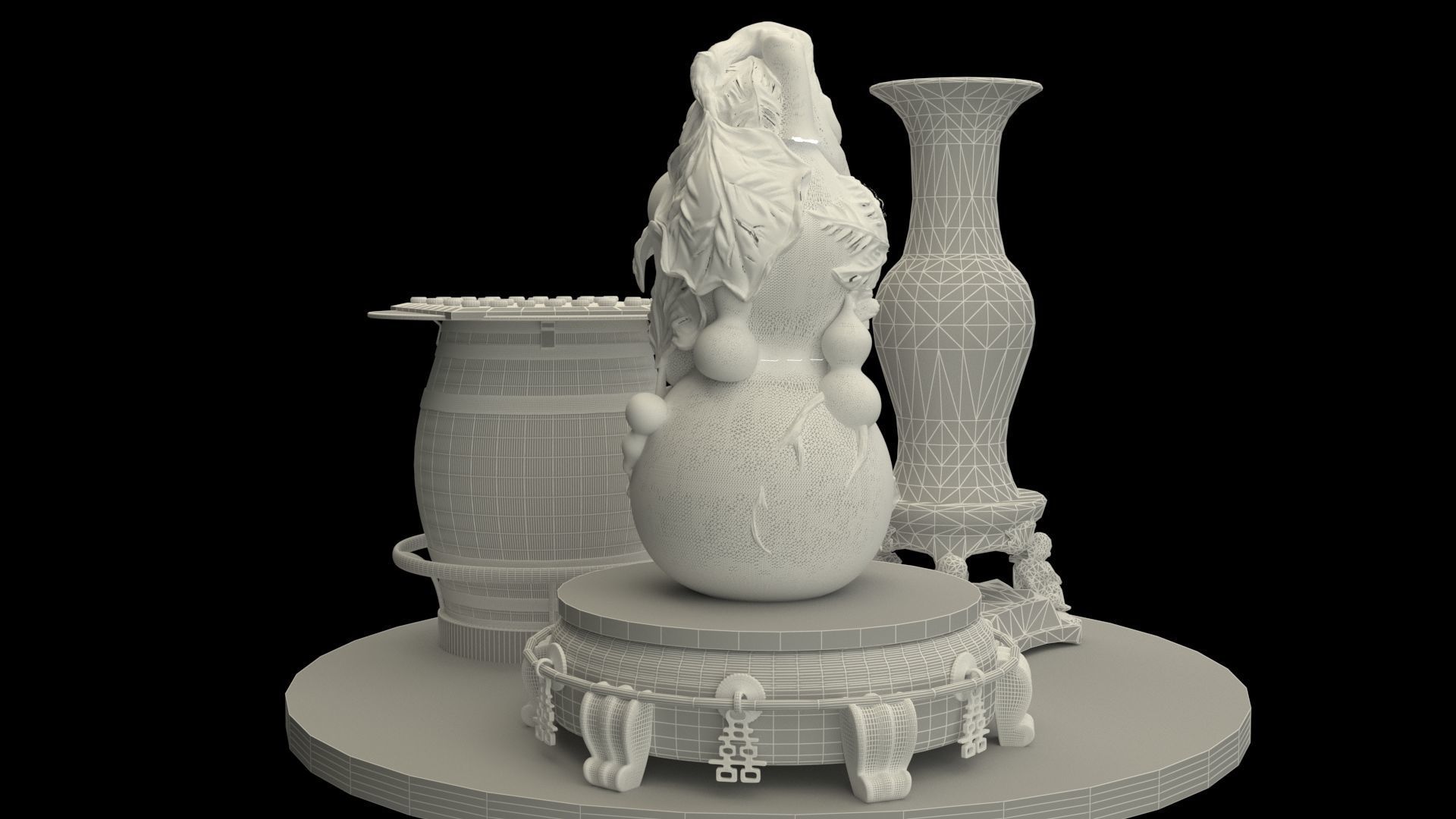 chinese gourd display stand 3D model | CGTrader