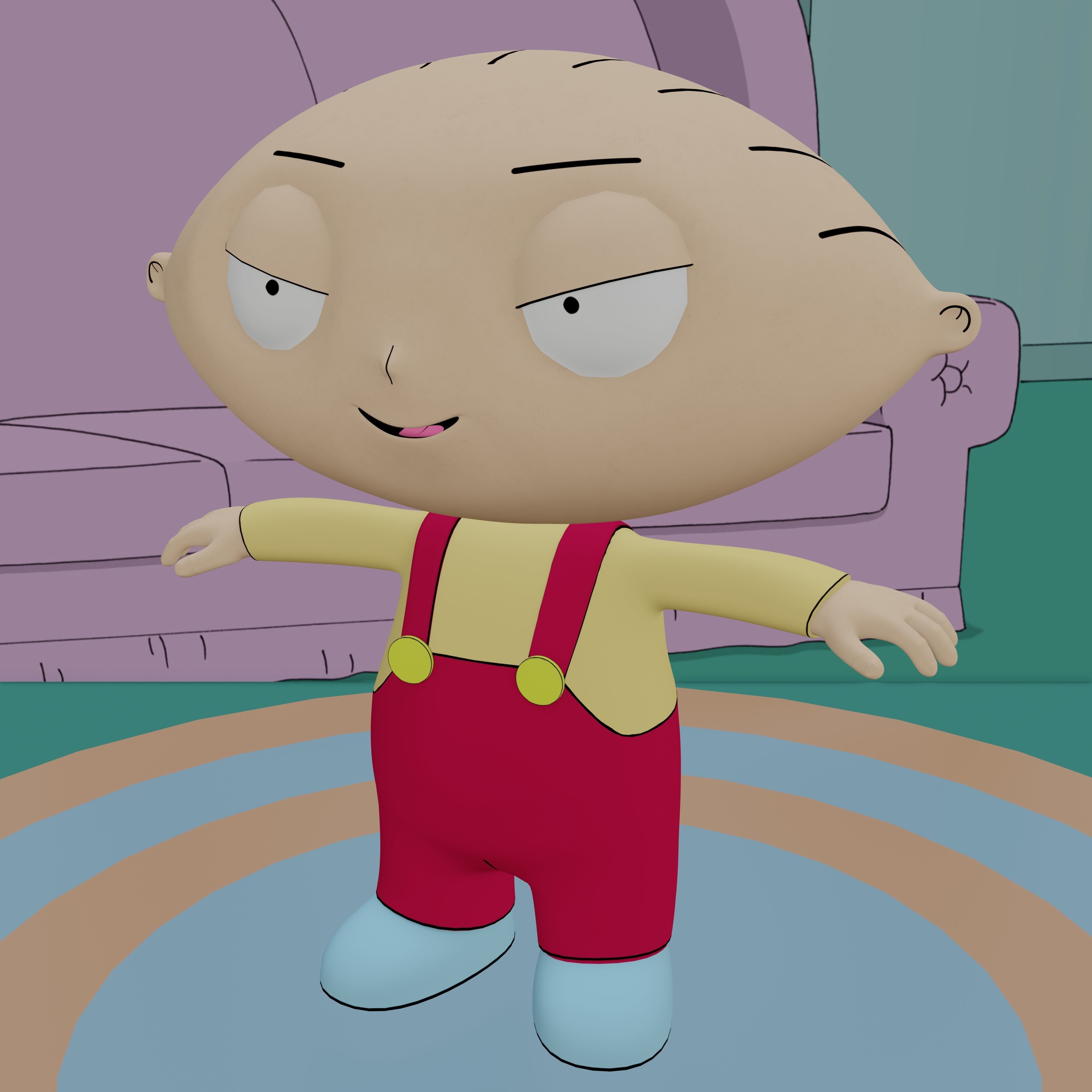 3D model Stewie Griffin From Family Guy - Rigged VR / AR / low-poly ...