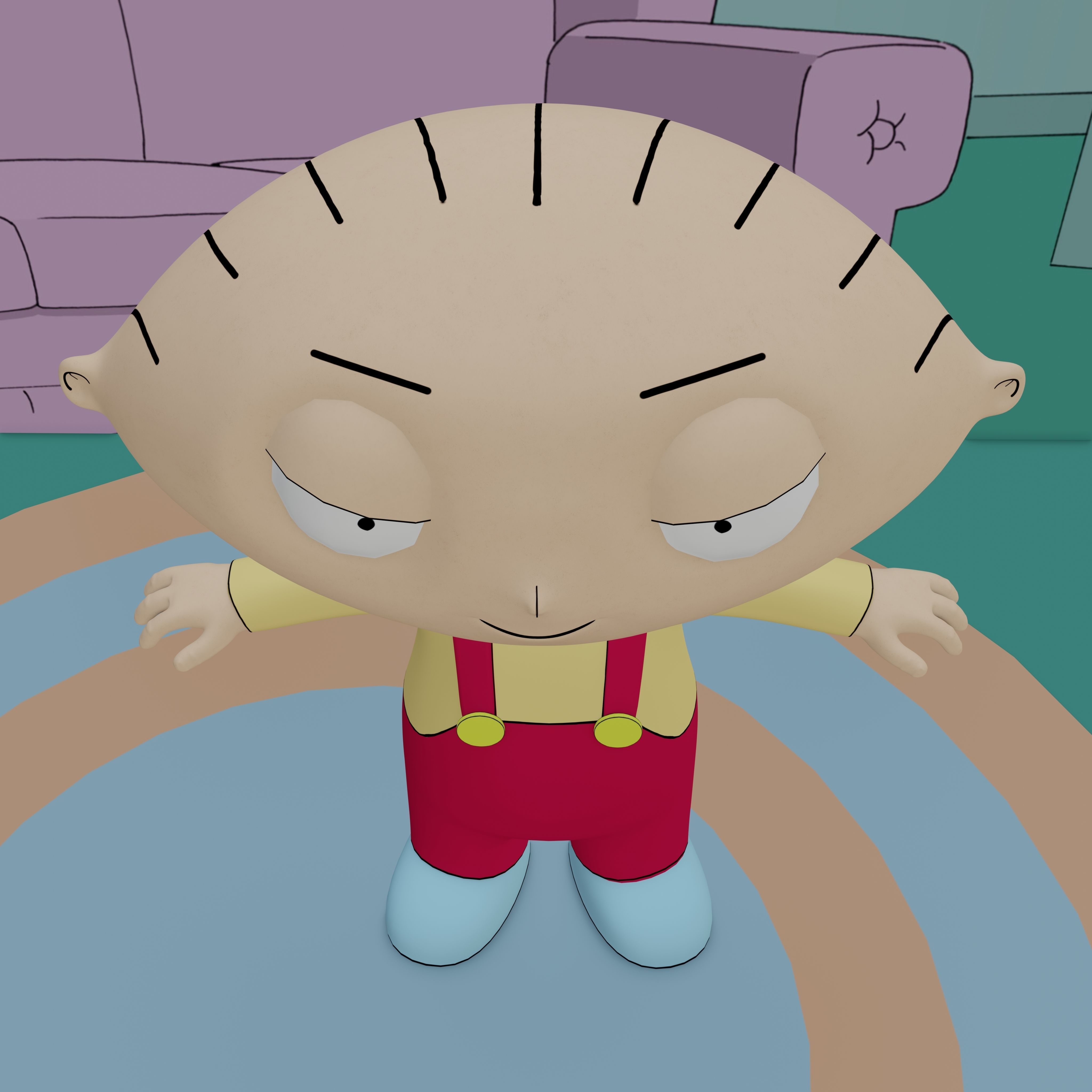 3D model Stewie Griffin From Family Guy - Rigged VR / AR / low-poly ...