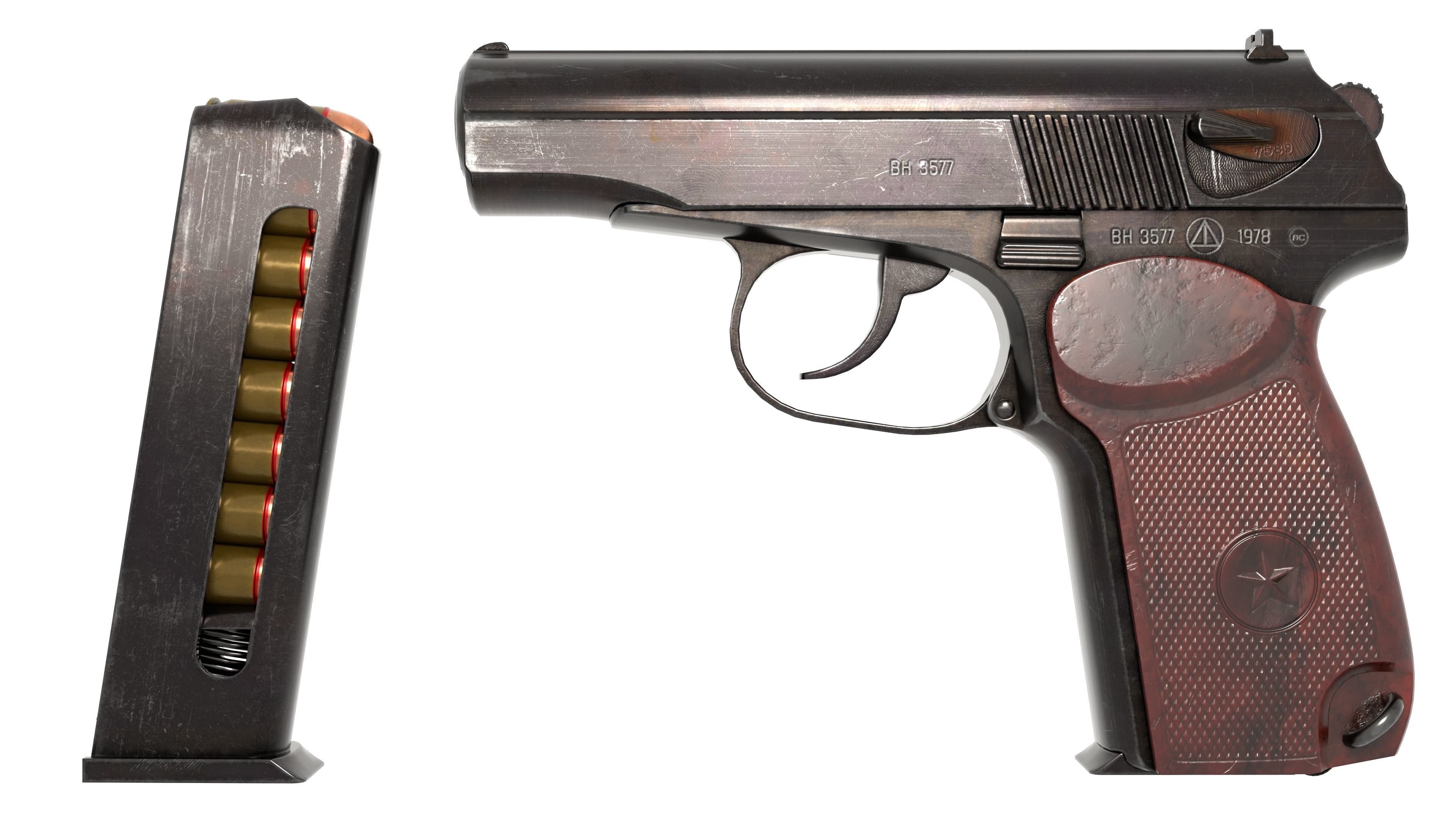 3D model PM Makarov-Pistol Game-Ready VR / AR / low-poly | CGTrader