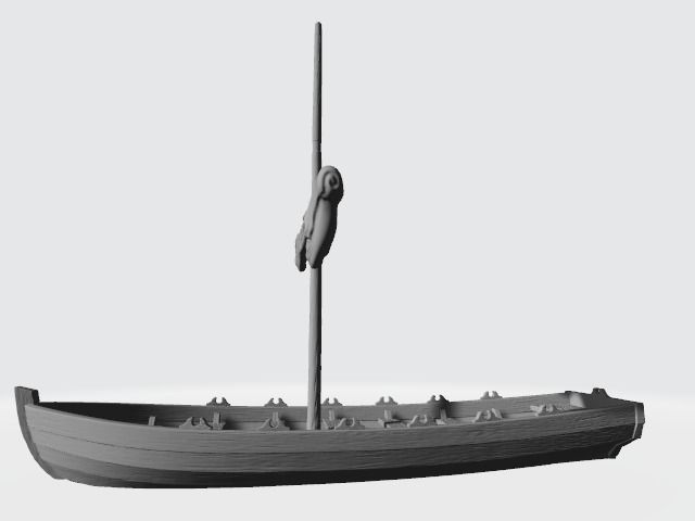 Medieval small boat with sail or for oars 3D model 3D printable | CGTrader