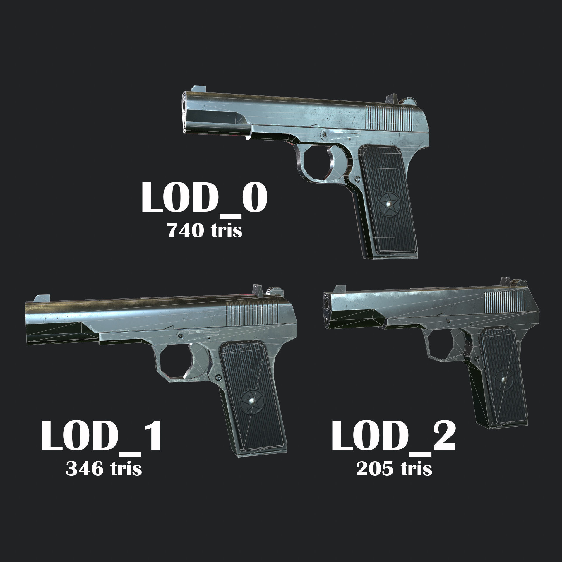 3D model TT Pistol mod 1933 Tula Tokarev VR / AR / low-poly | CGTrader