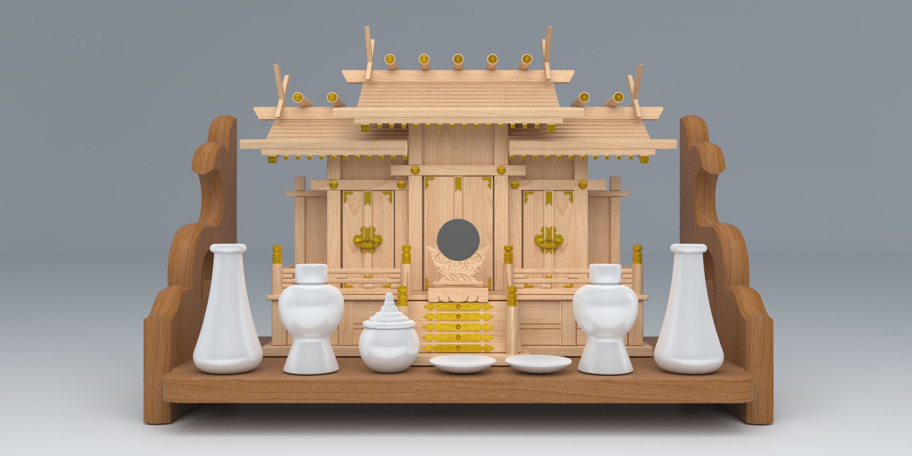 KAMIDANA SET chinese temple 3D model | CGTrader