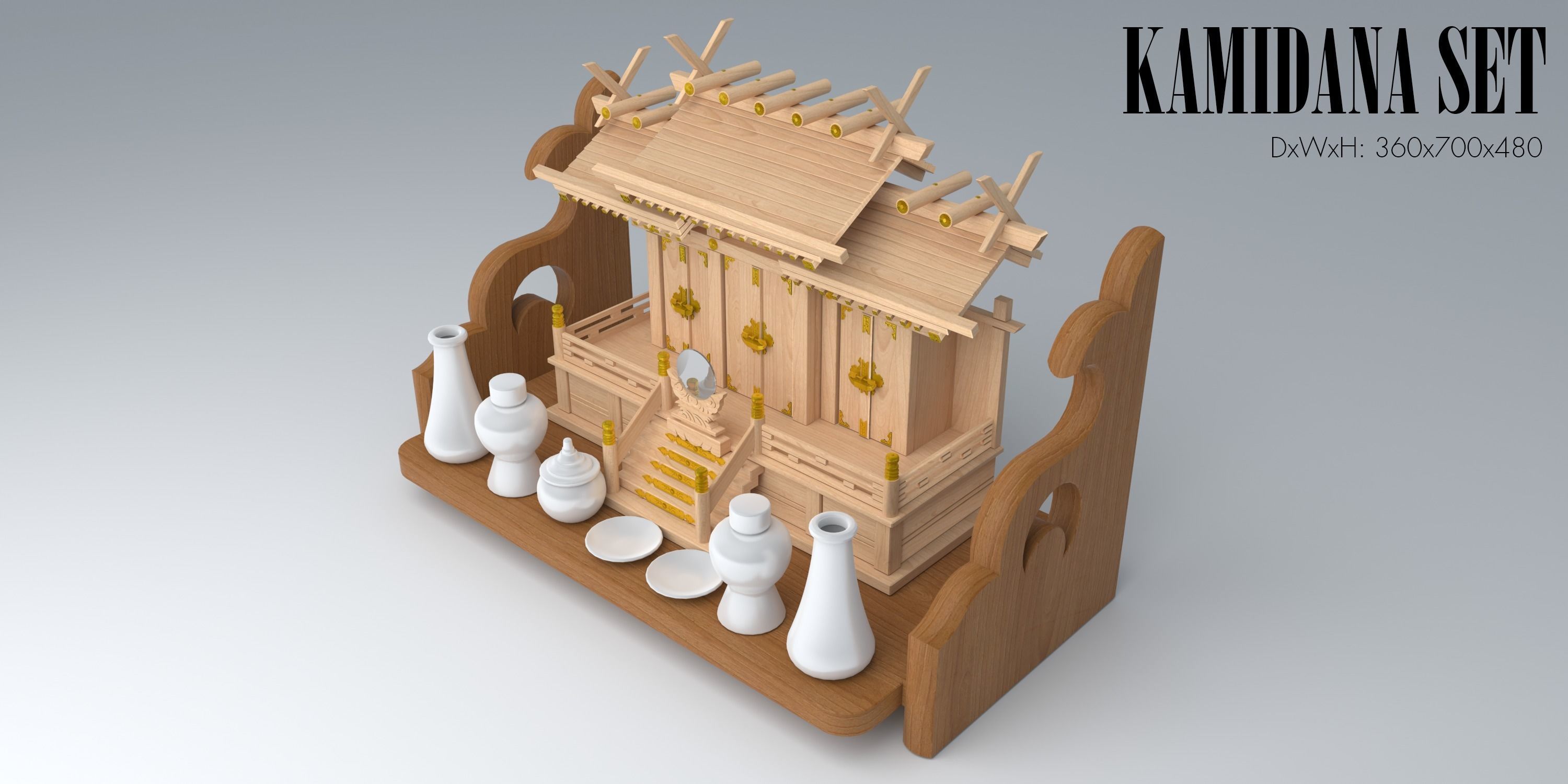 KAMIDANA SET chinese temple 3D model | CGTrader