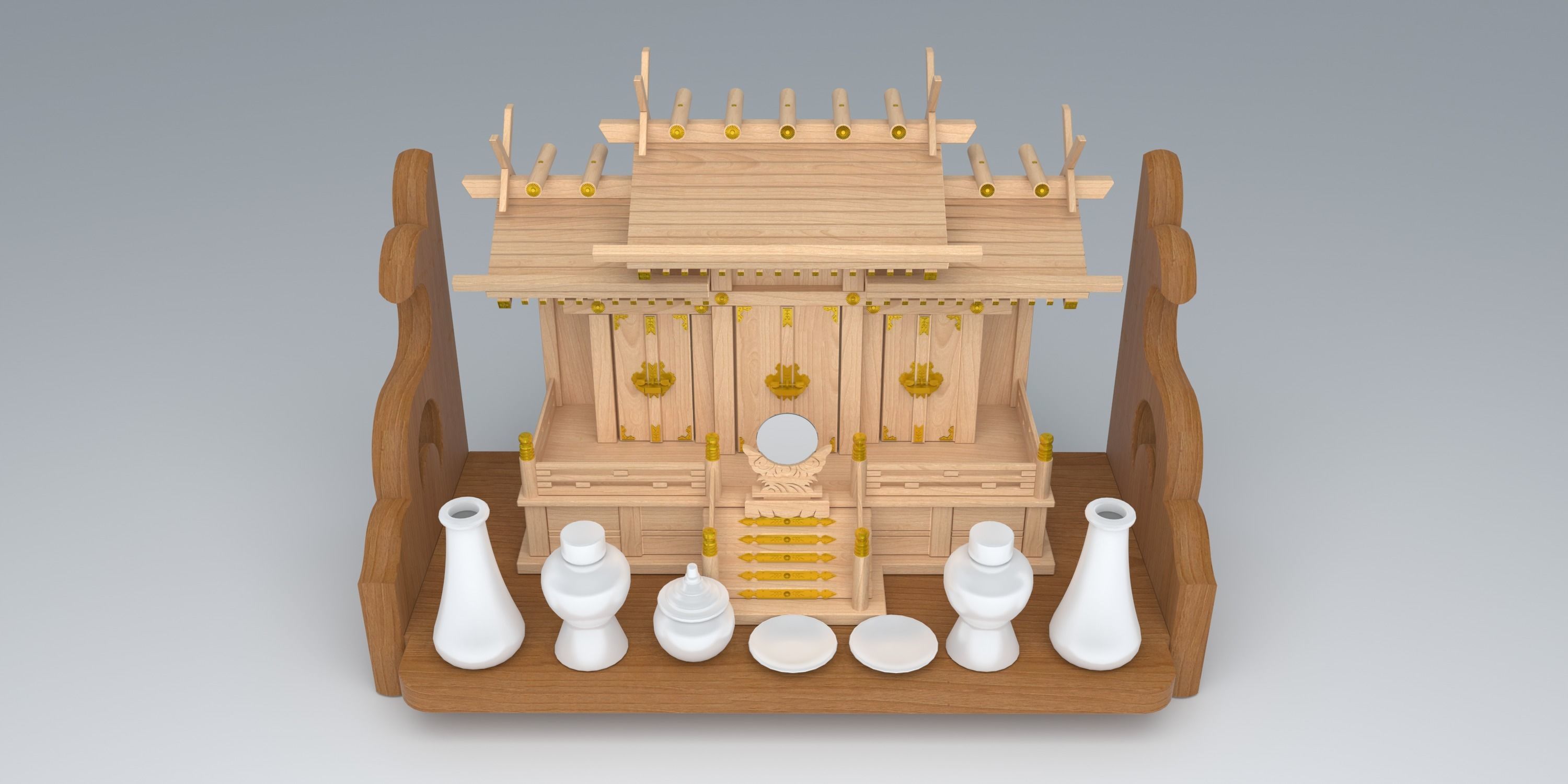 KAMIDANA SET chinese temple 3D model | CGTrader