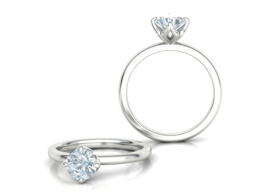 Solitaire 1ct Engagement Ring 4claw design 3dmodel 3D model 3D ...