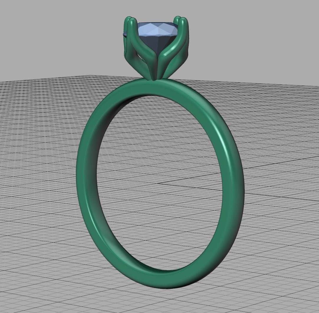 Solitaire 1ct Engagement Ring 4claw design 3dmodel 3D model 3D ...