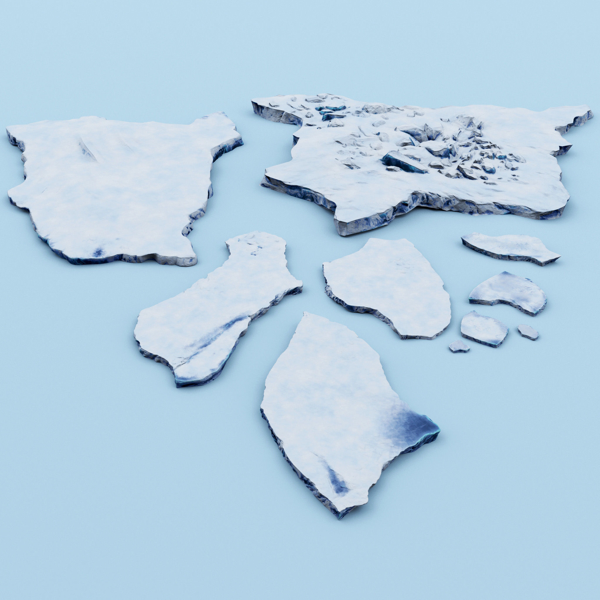 Iceberg ice floe cartoon 3D model | CGTrader