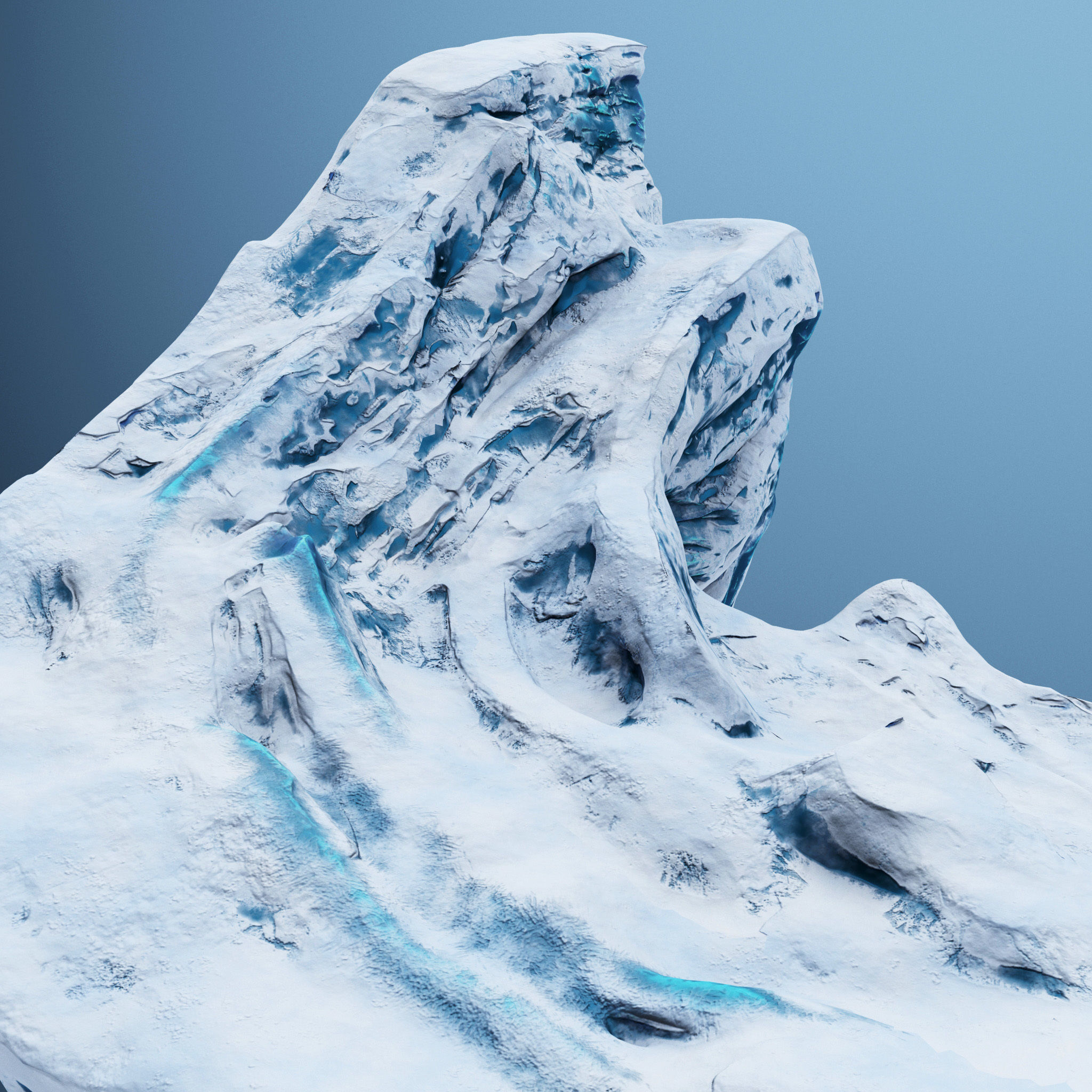 Iceberg ice mountain cartoon 2 3D model | CGTrader