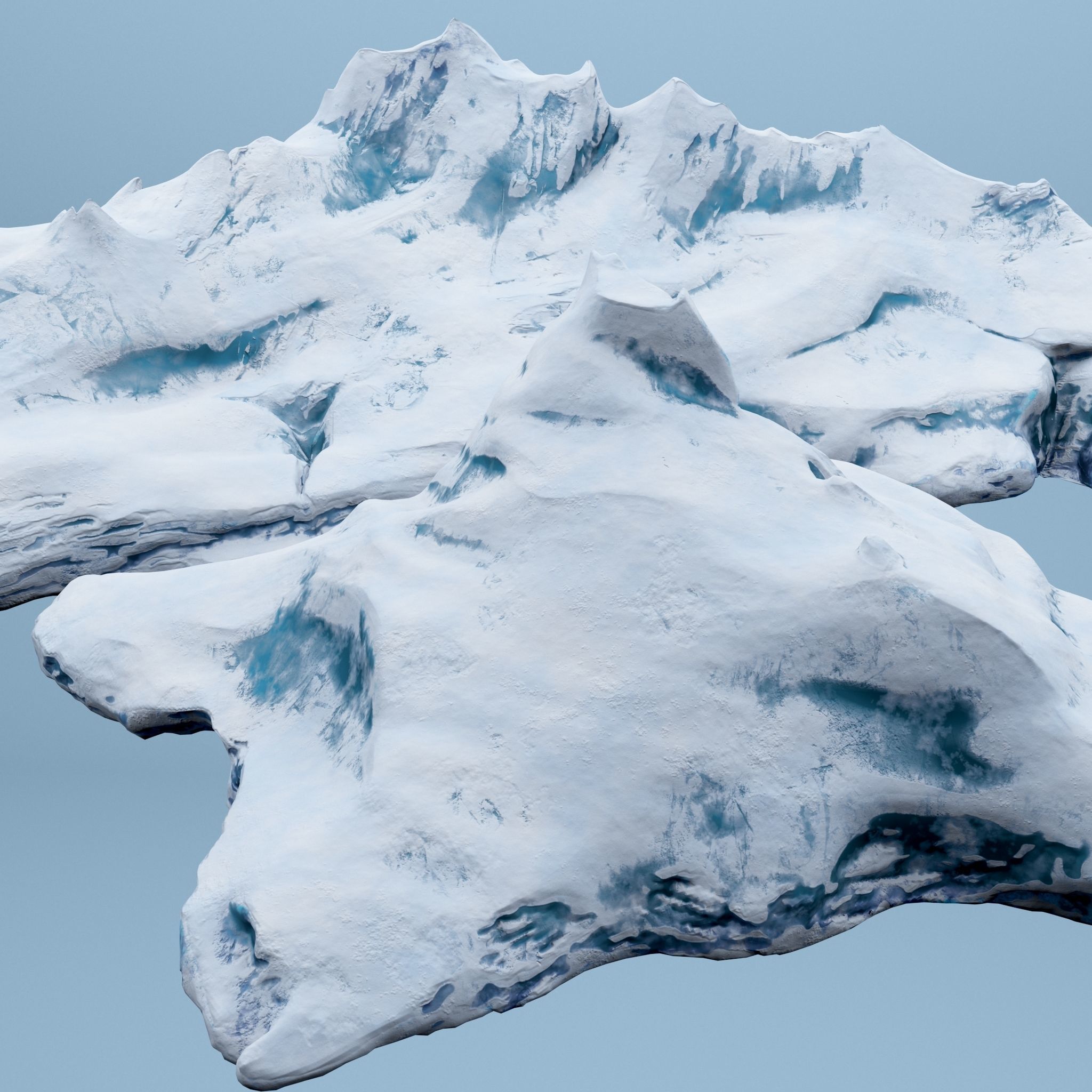 Iceberg ice floe cartoon 3 3D model | CGTrader
