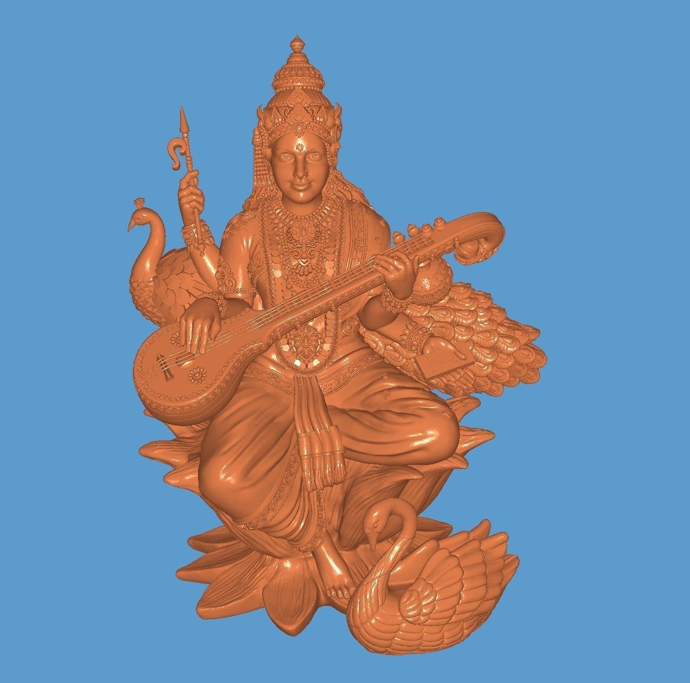 Saraswati Mata 3D model 3D printable | CGTrader