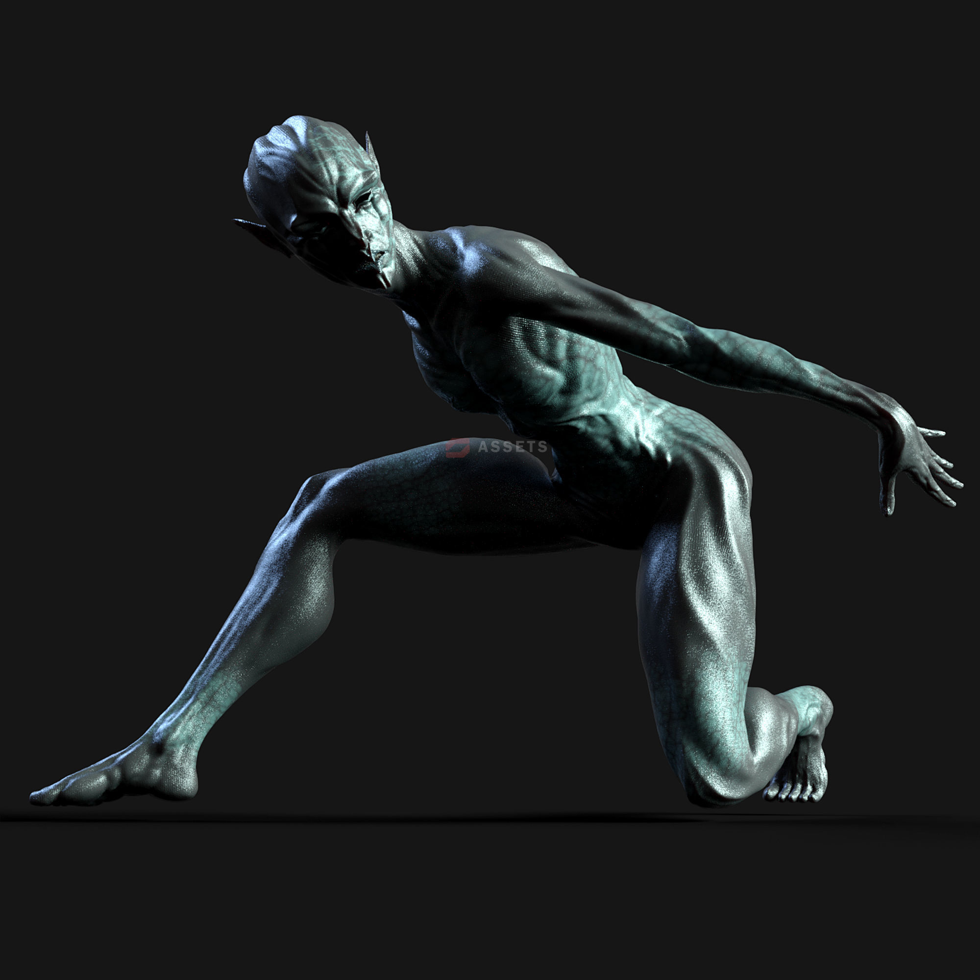 3D model Sci fi realistic Alien Creature Model Rigged VR / AR / low ...