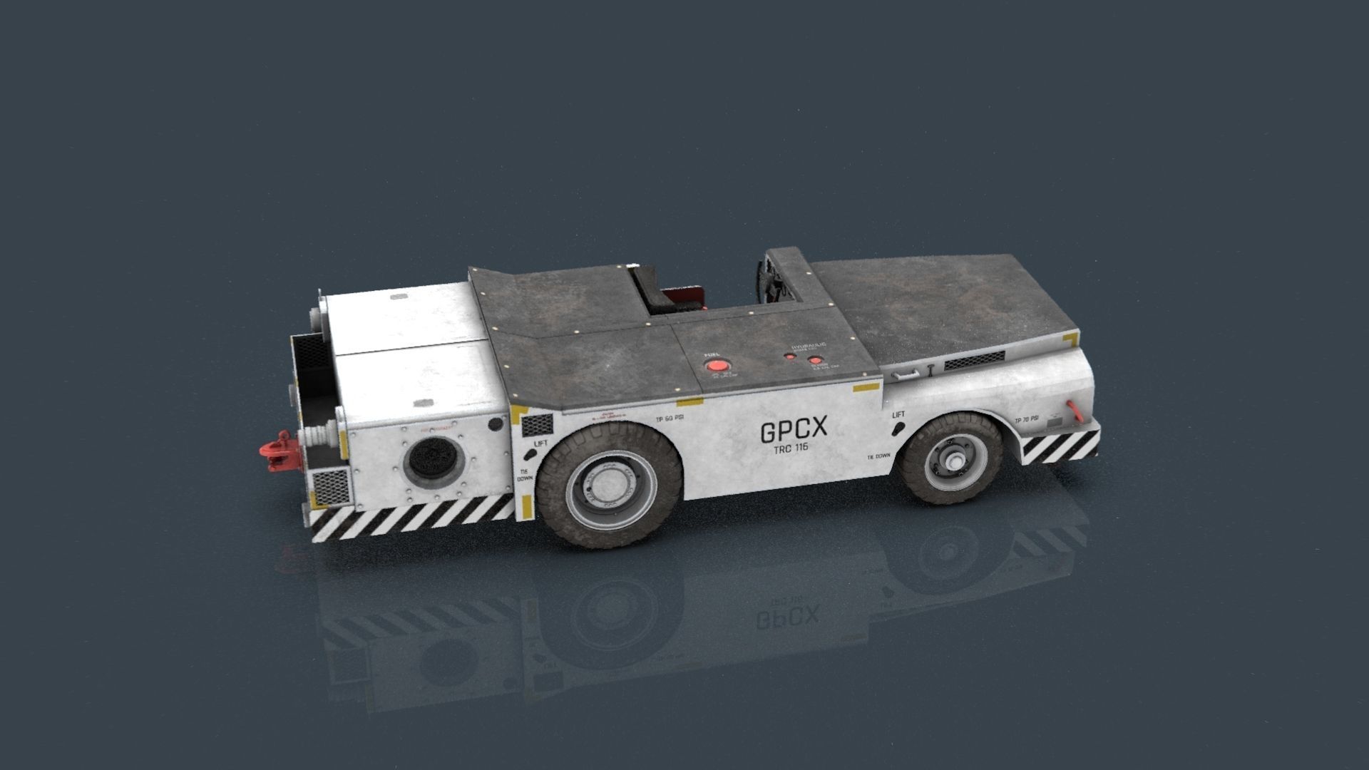 3D model US ARMY Fight Deck Carrier Tractor White VR / AR / low-poly ...