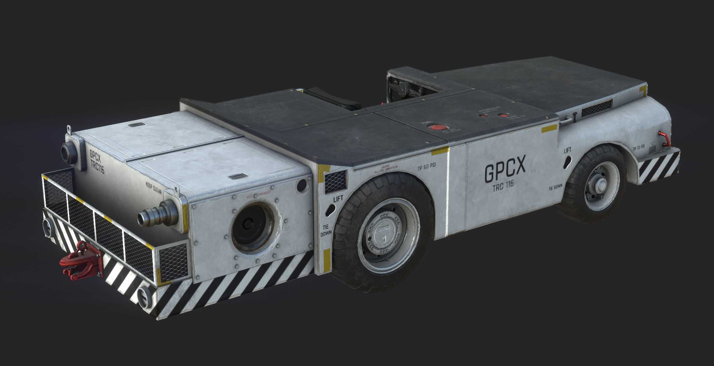 3D model US ARMY Fight Deck Carrier Tractor White VR / AR / low-poly ...