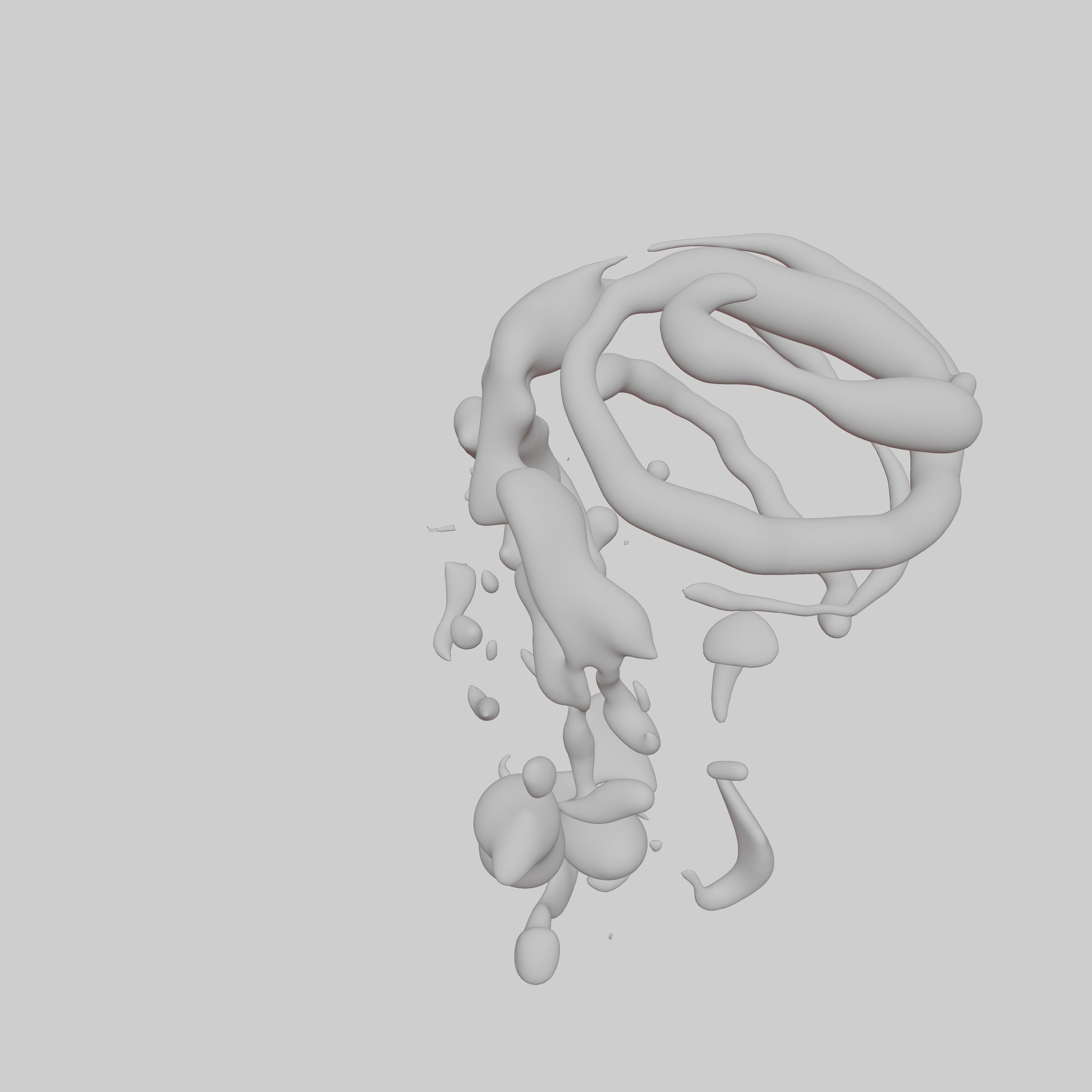 Fresh fluid curly vortex splash effect 3D model | CGTrader