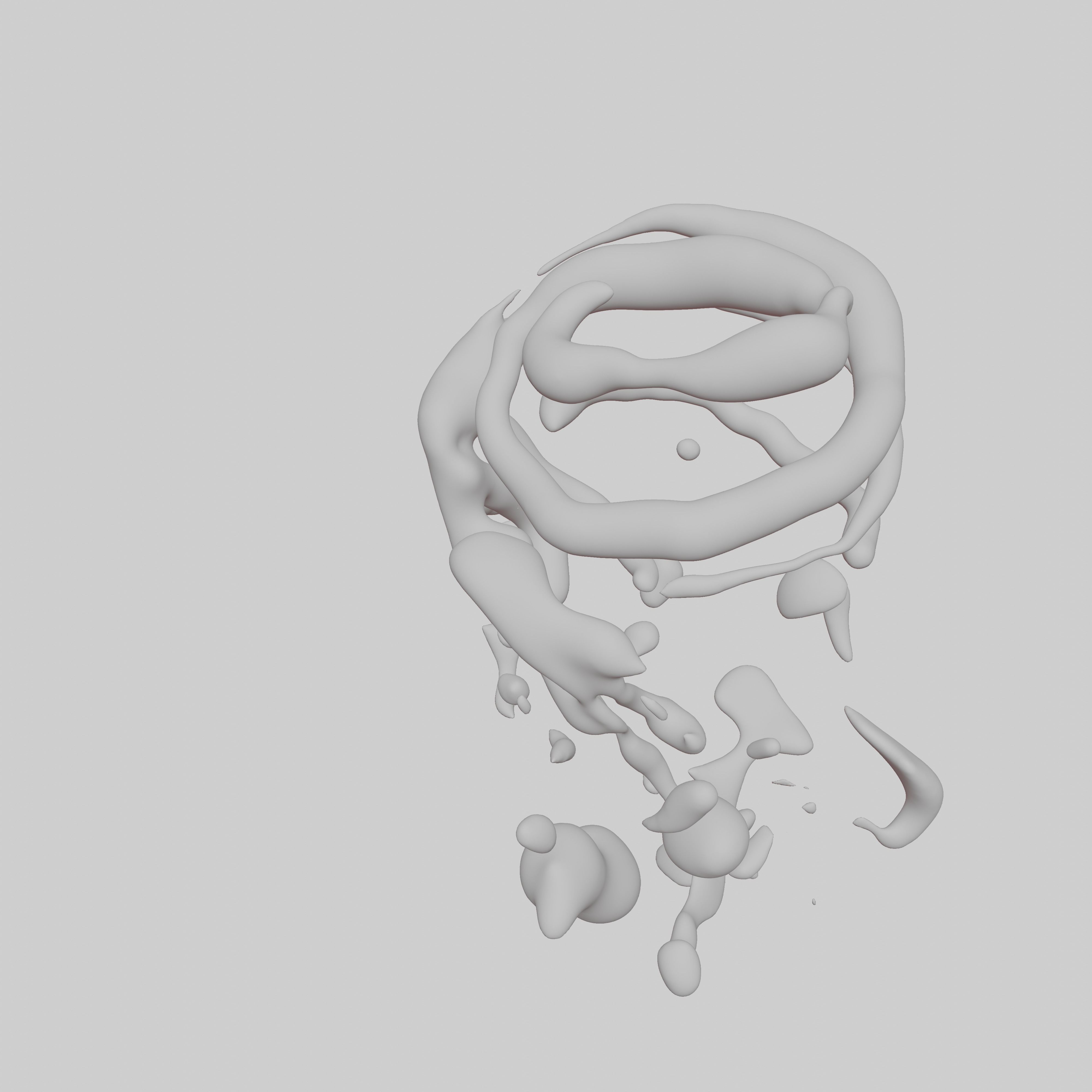 Fresh fluid curly vortex splash effect 3D model | CGTrader