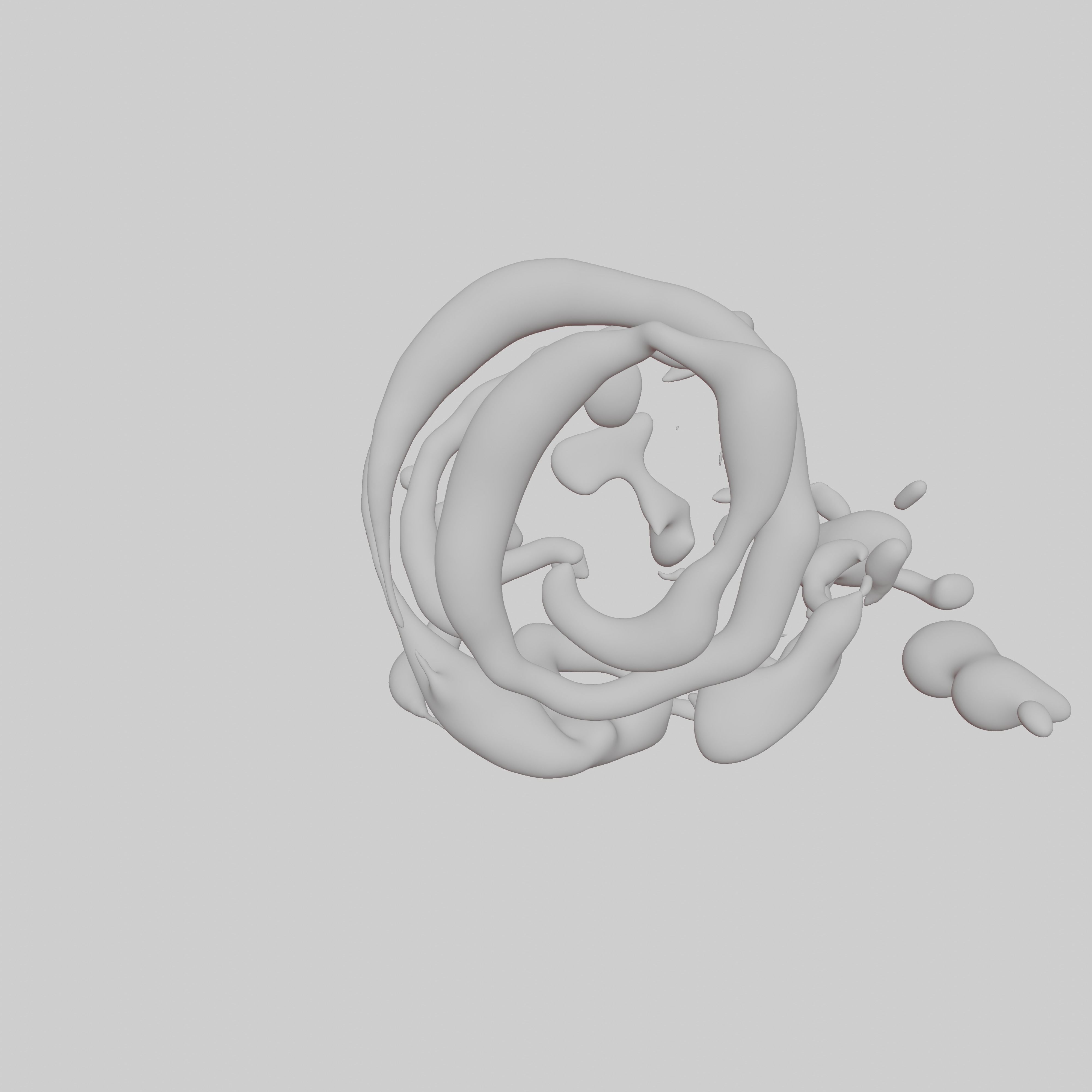 Fresh fluid curly vortex splash effect 3D model | CGTrader