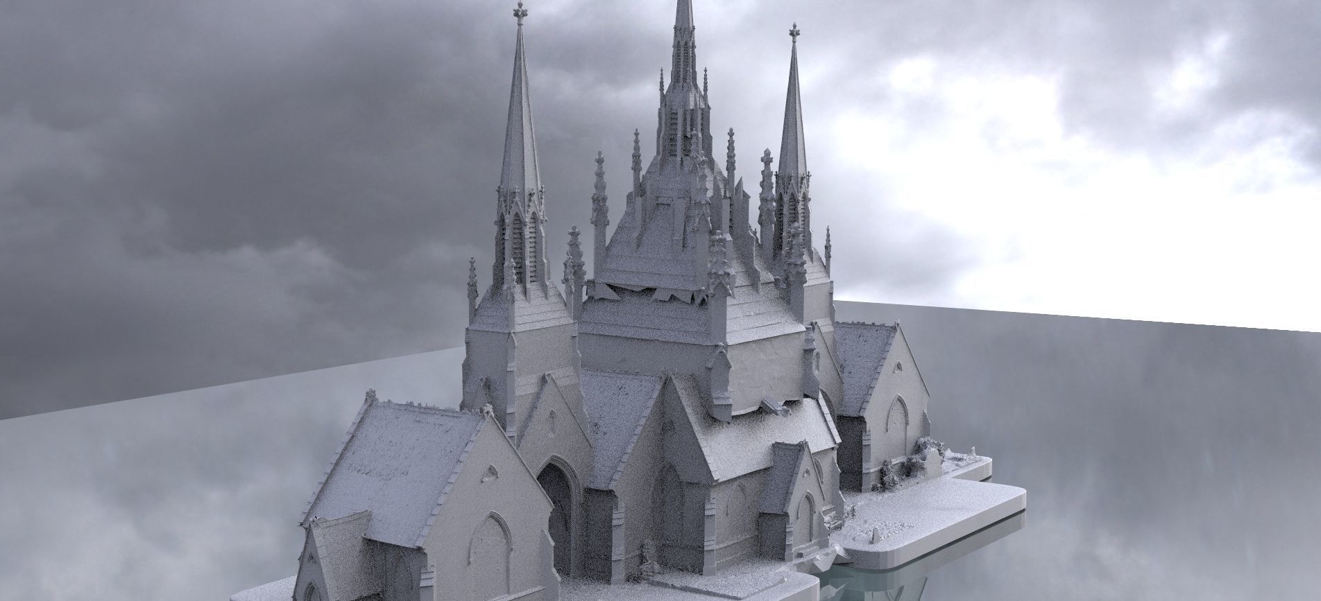Dark Fantasy Tower church 3D 3D model | CGTrader
