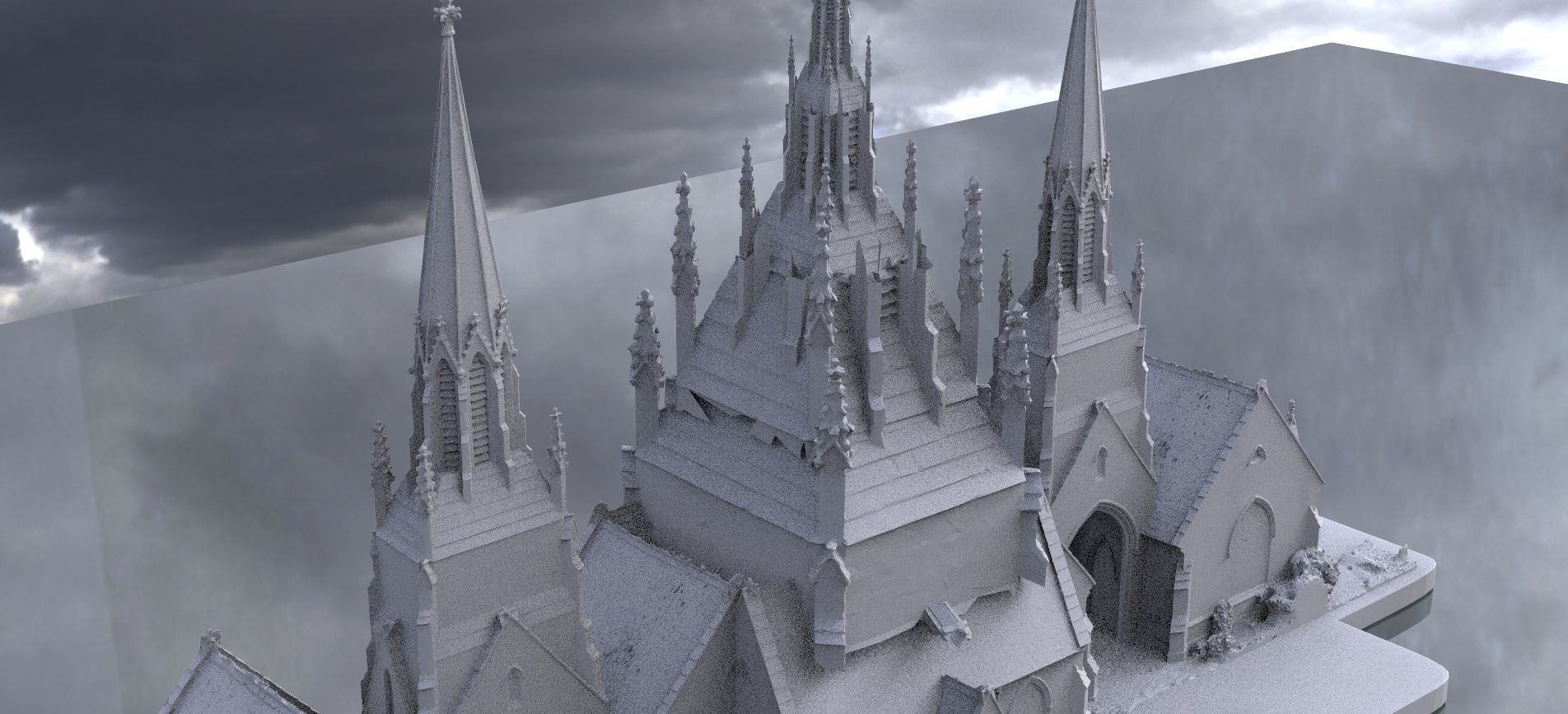 Dark Fantasy Tower church 3D 3D model | CGTrader