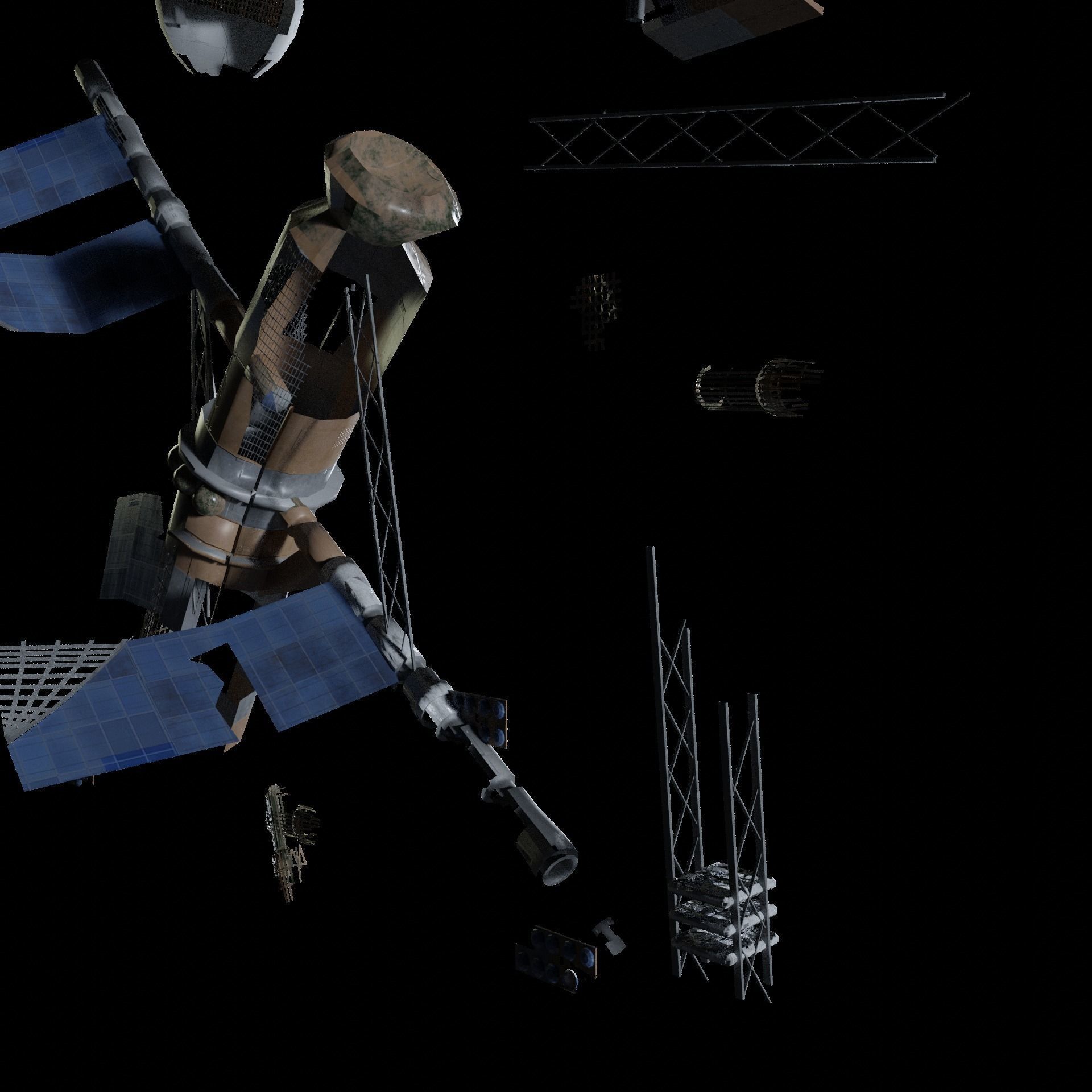 3D model Space debris VR / AR / low-poly | CGTrader
