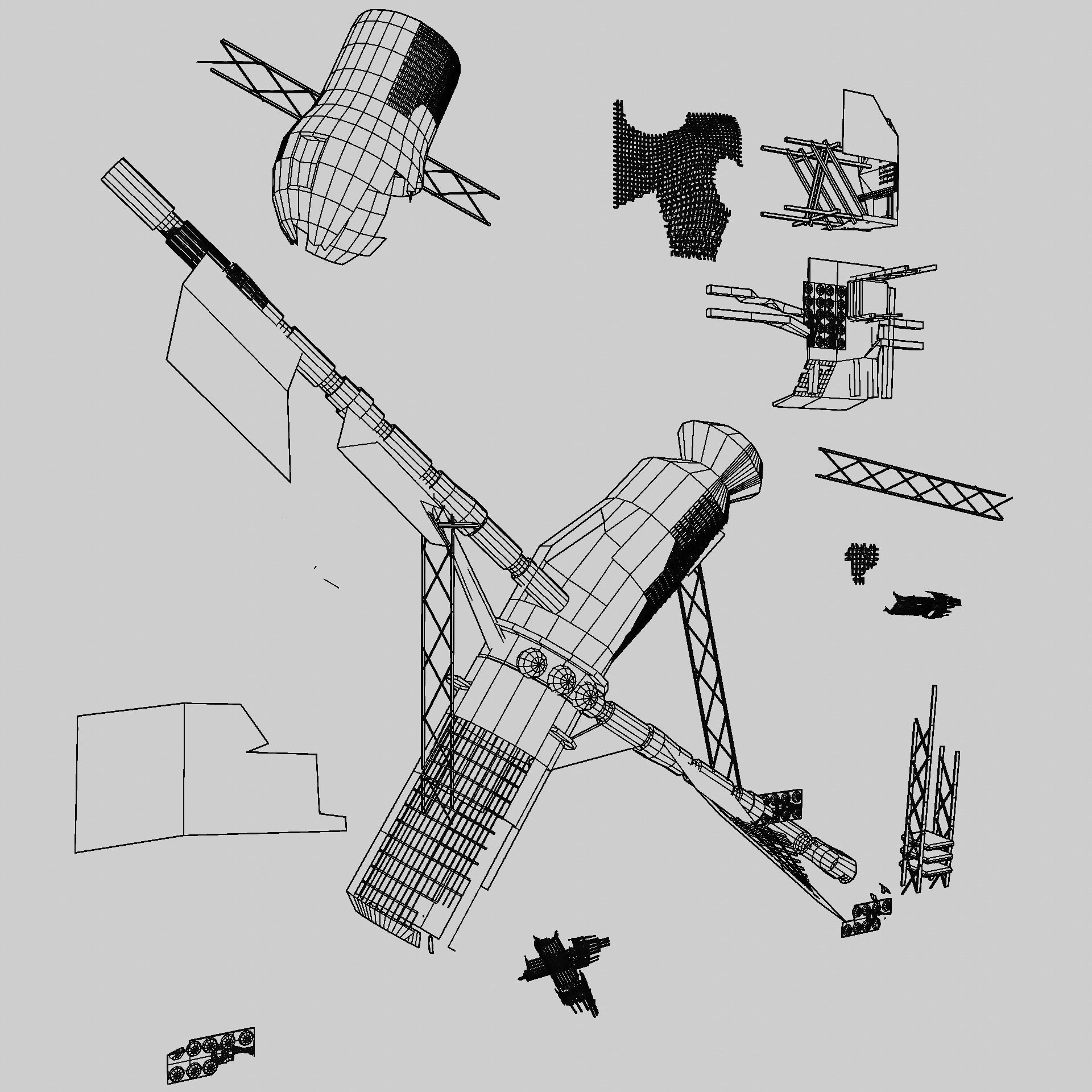 3D model Space debris VR / AR / low-poly | CGTrader