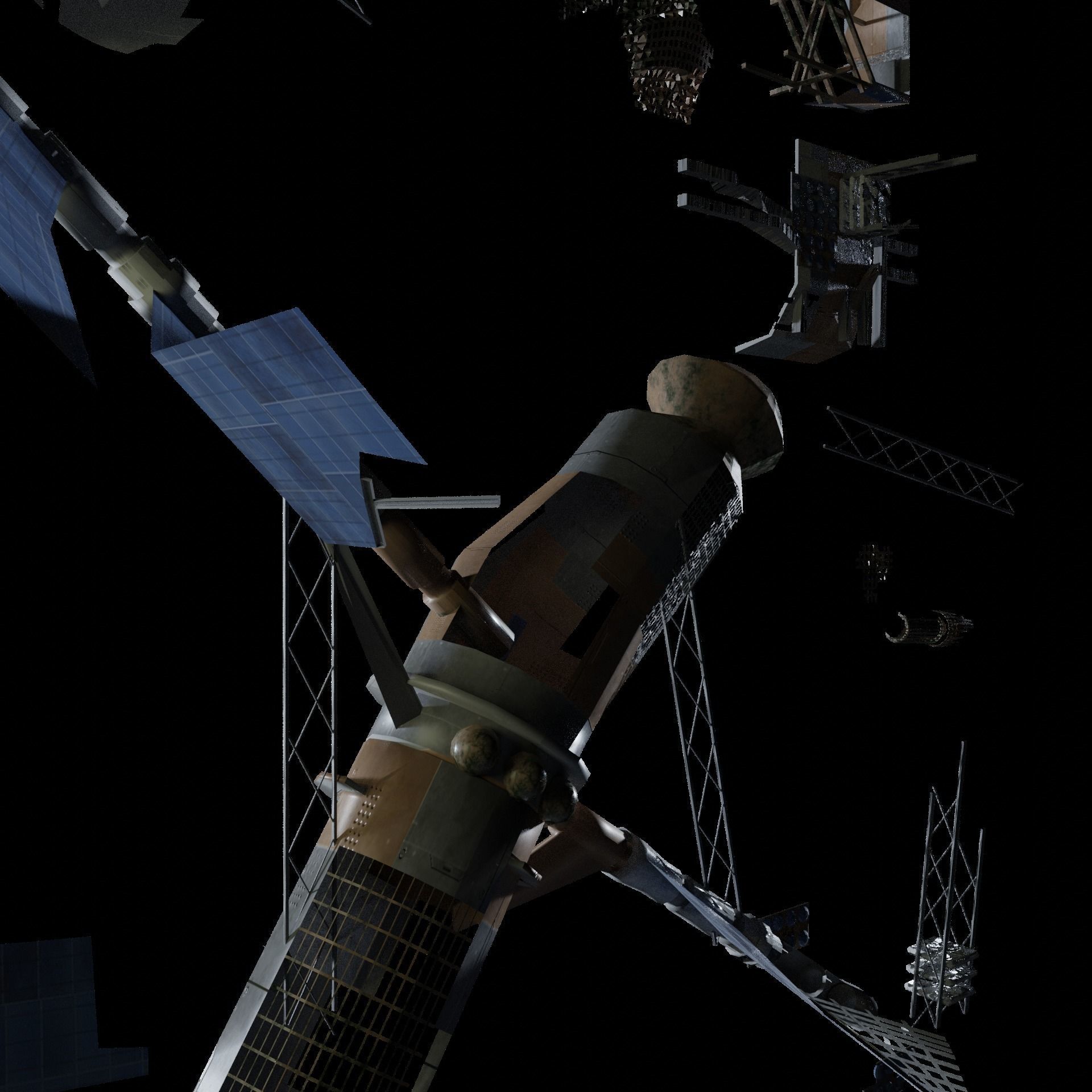 3D model Space debris VR / AR / low-poly | CGTrader