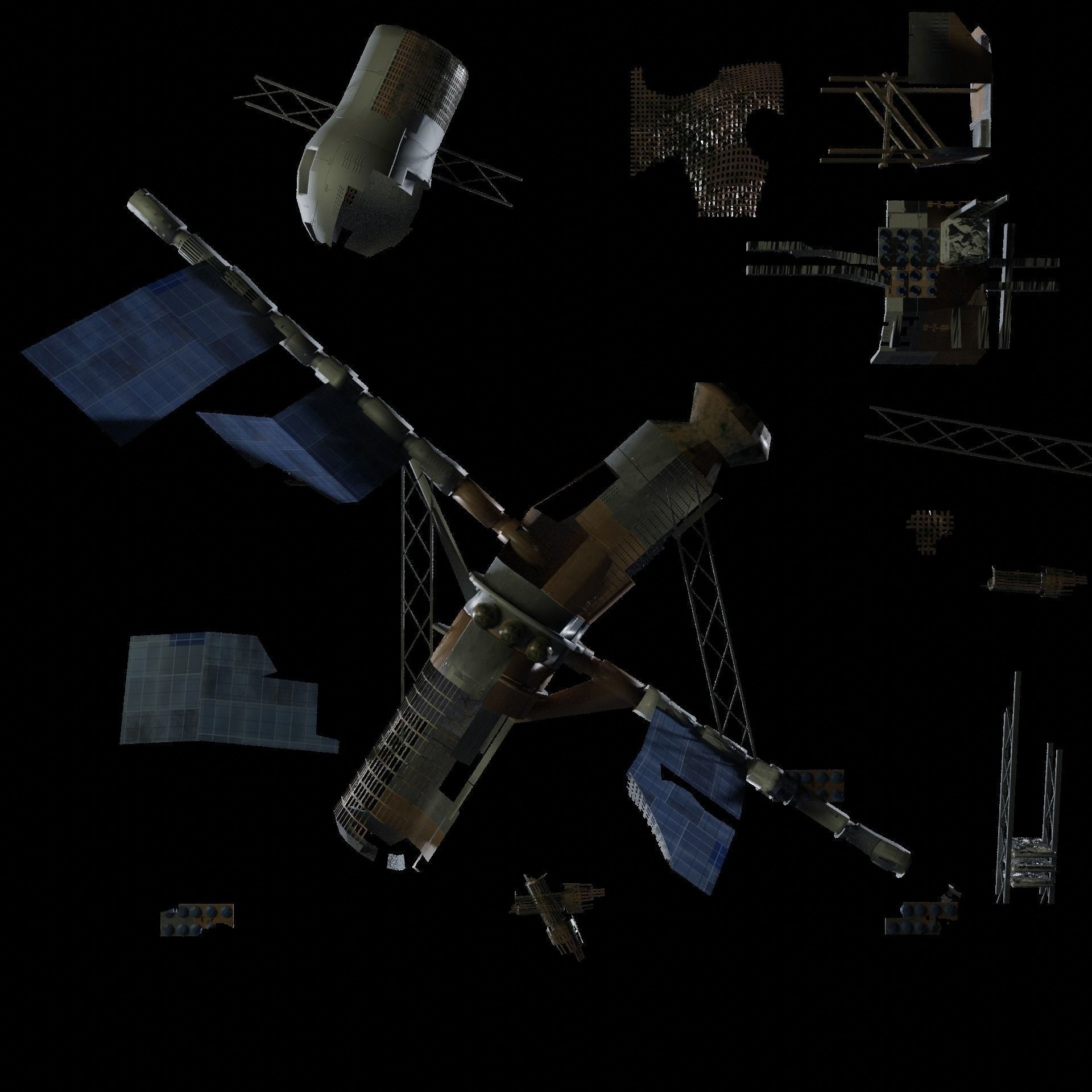 3D model Space debris VR / AR / low-poly | CGTrader