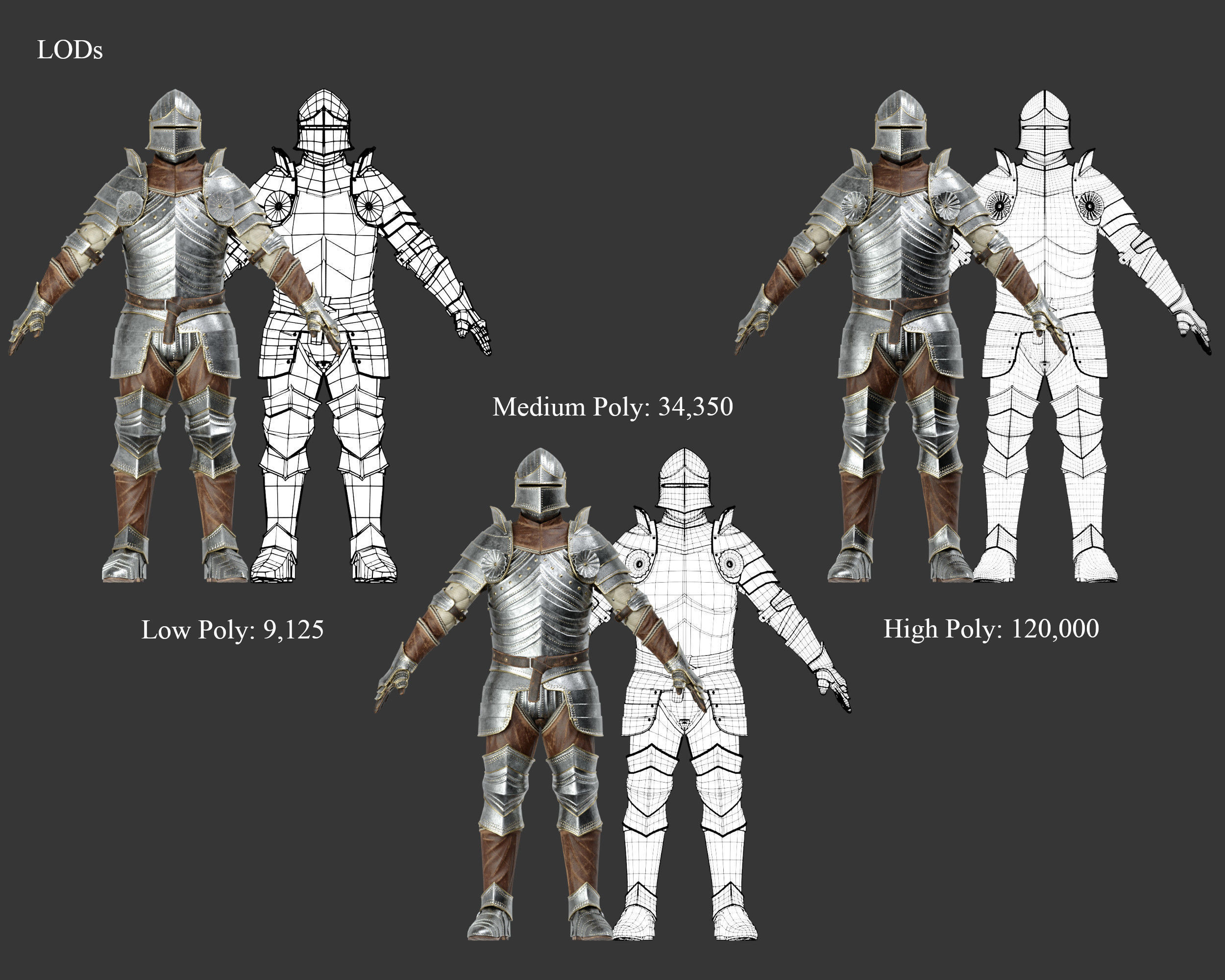 3D model Medieval Noble Armor Suit VR / AR / low-poly | CGTrader
