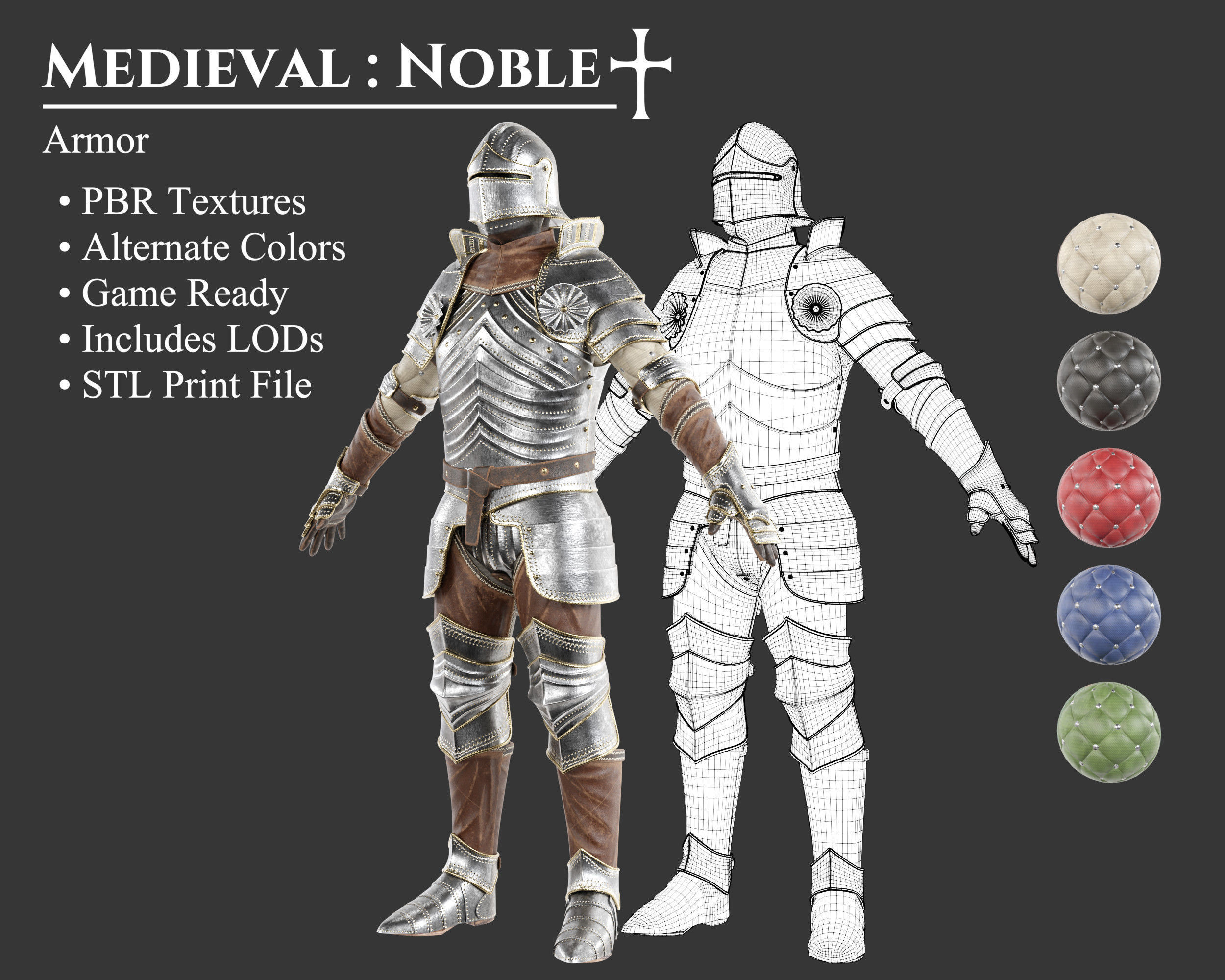 3D model Medieval Noble Armor Suit VR / AR / low-poly | CGTrader