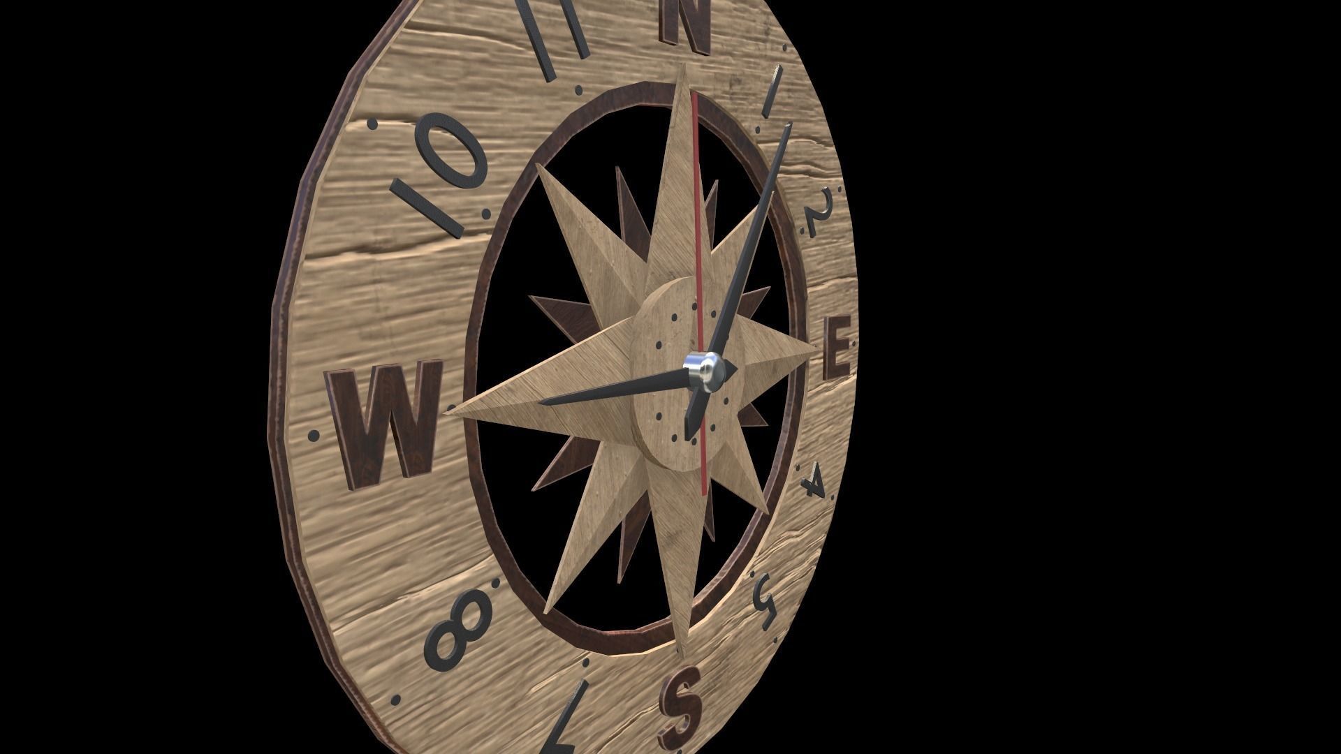 3D model Compass Wall Clock VR / AR / low-poly | CGTrader