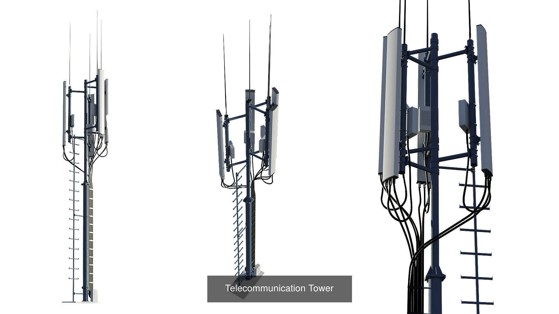 Rooftop Telecommunication Tower pack 3D Model Collection | CGTrader