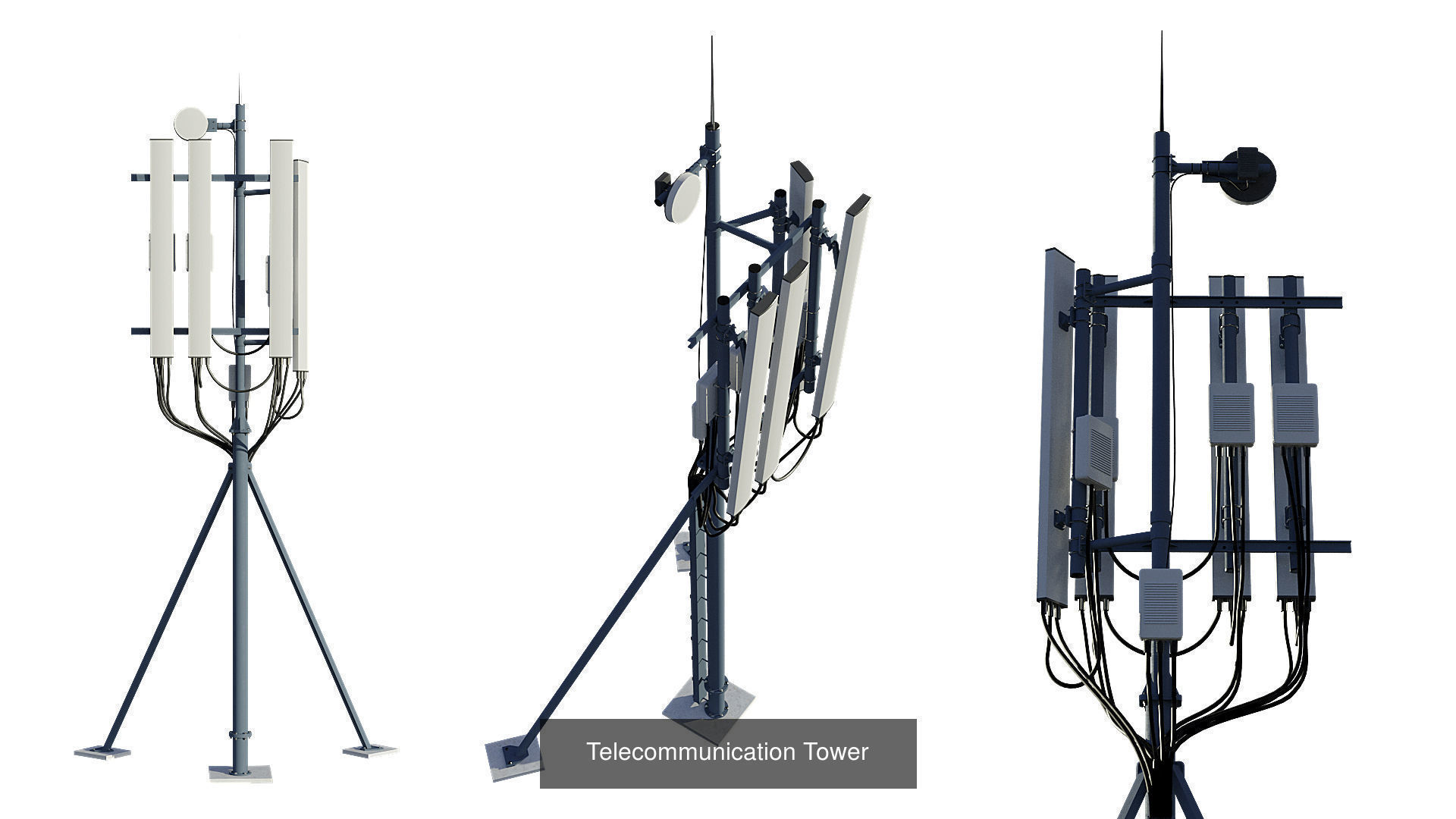 Rooftop Telecommunication Tower pack 3D Model Collection | CGTrader