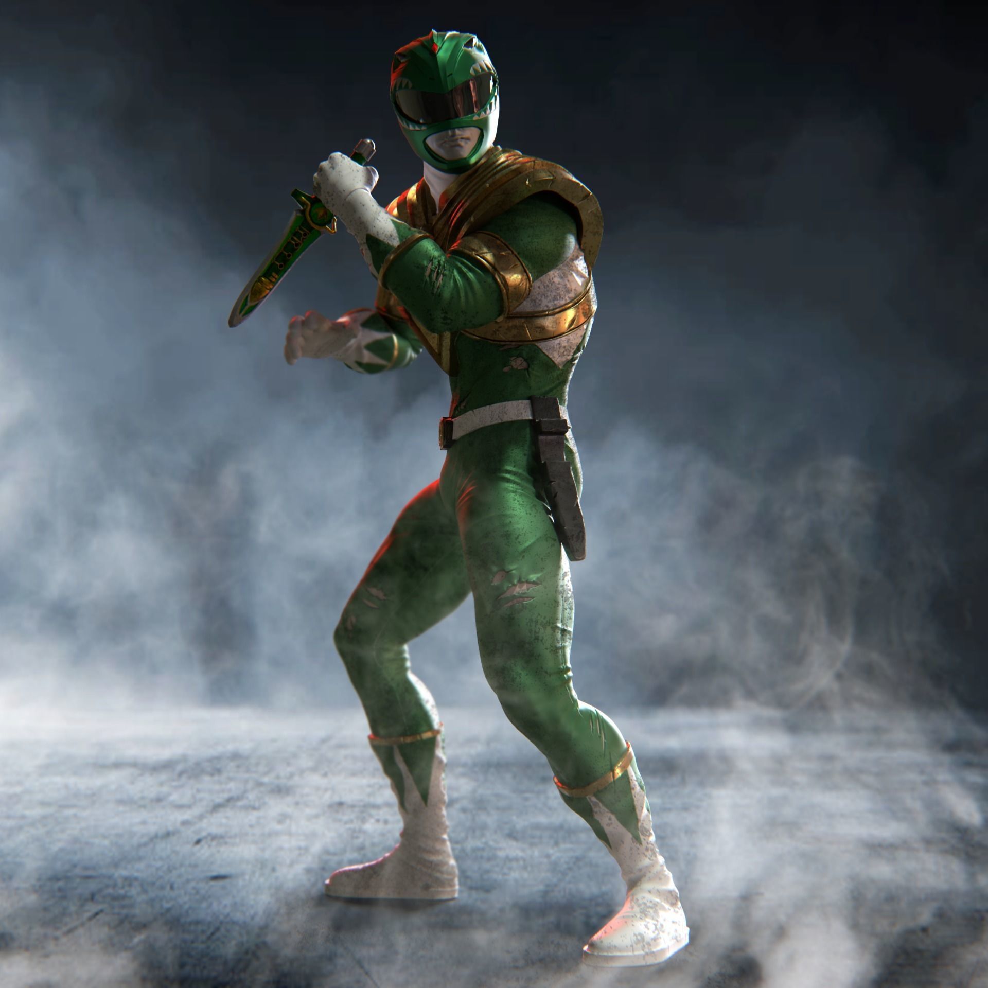 Green power ranger 3D model 3D printable | CGTrader