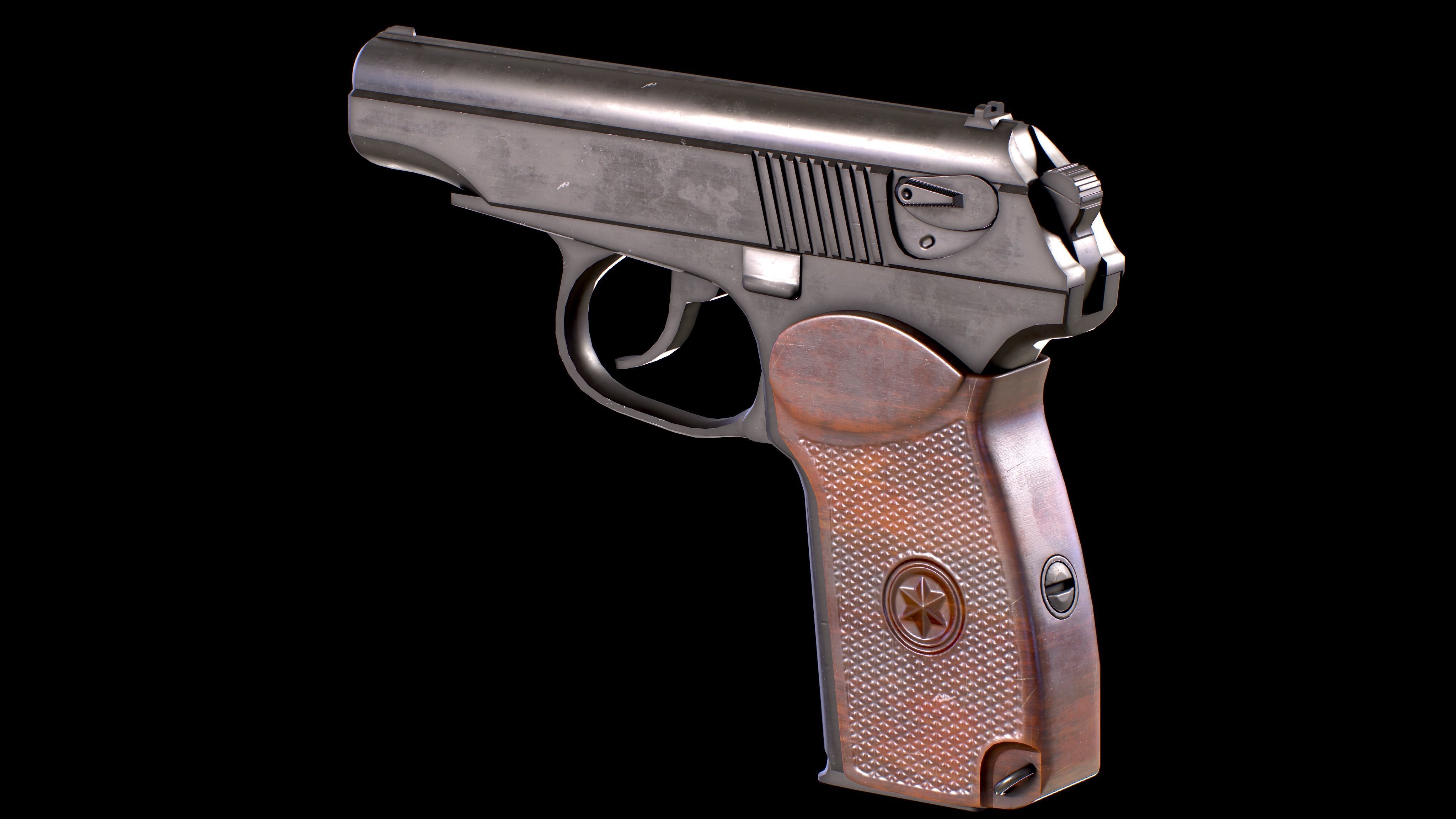 3D model PM Makarov Pistol PBR Worn VR / AR / low-poly | CGTrader