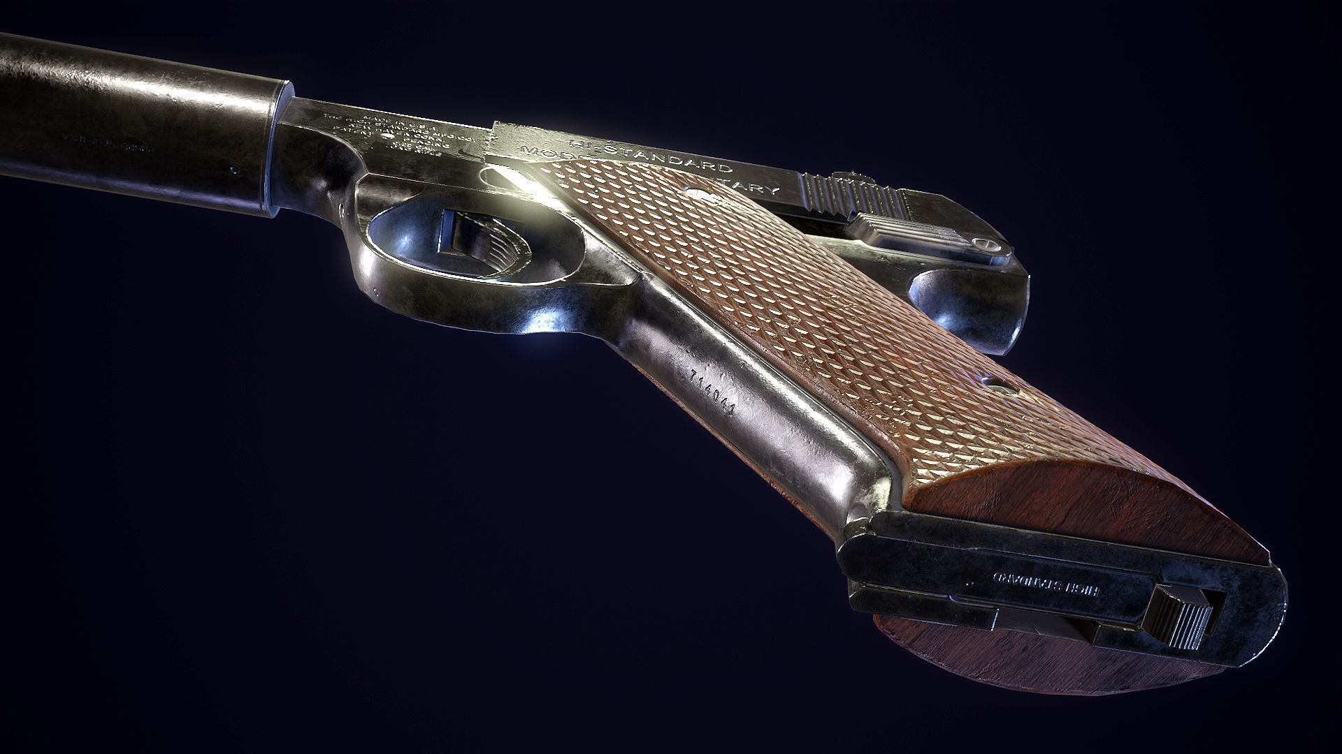 3D model High Standard HDM - WW2 USA Pistol - Game ready PBR 3D model ...