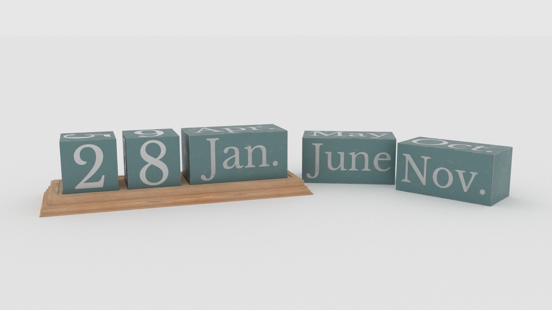 Wood Block Calendar 3D model | CGTrader