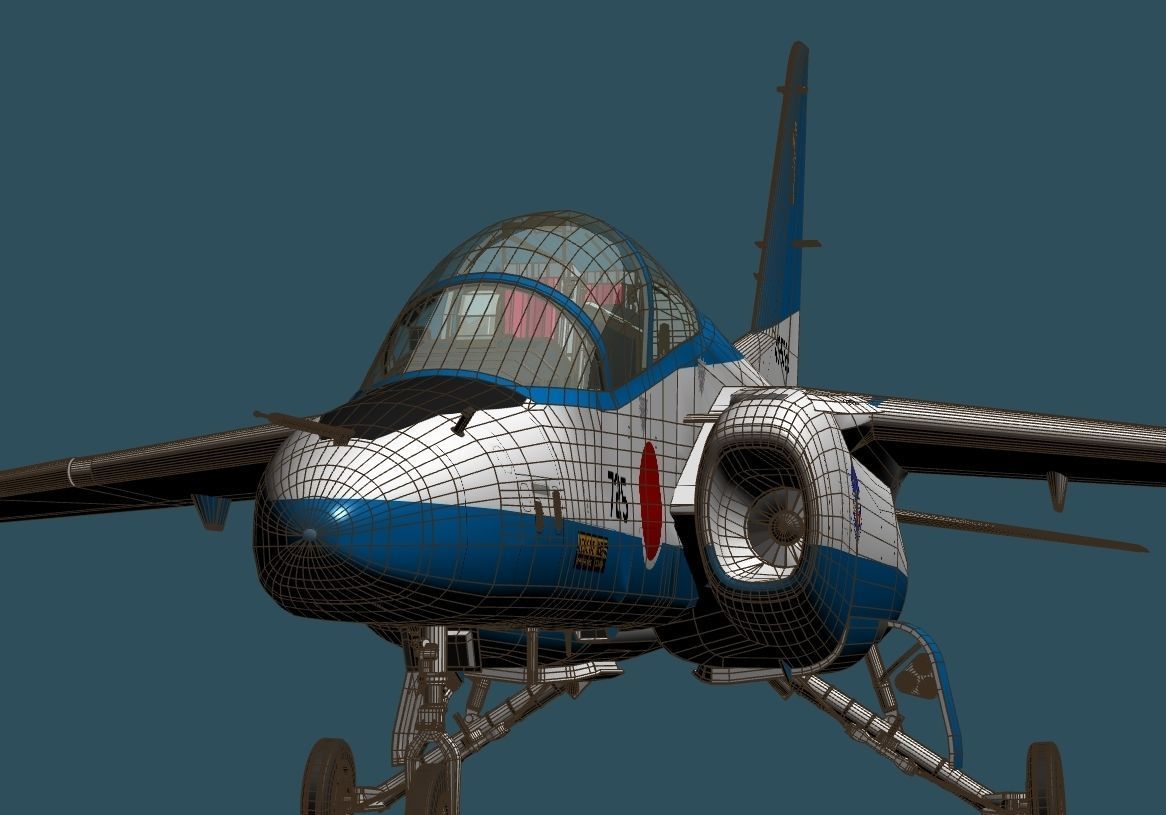 JASDF T 4 Blue Impulse aerobatic demonstration team 3D model | CGTrader