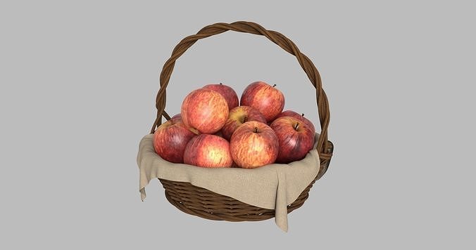 AppleBasket apples in basket 3D model | CGTrader