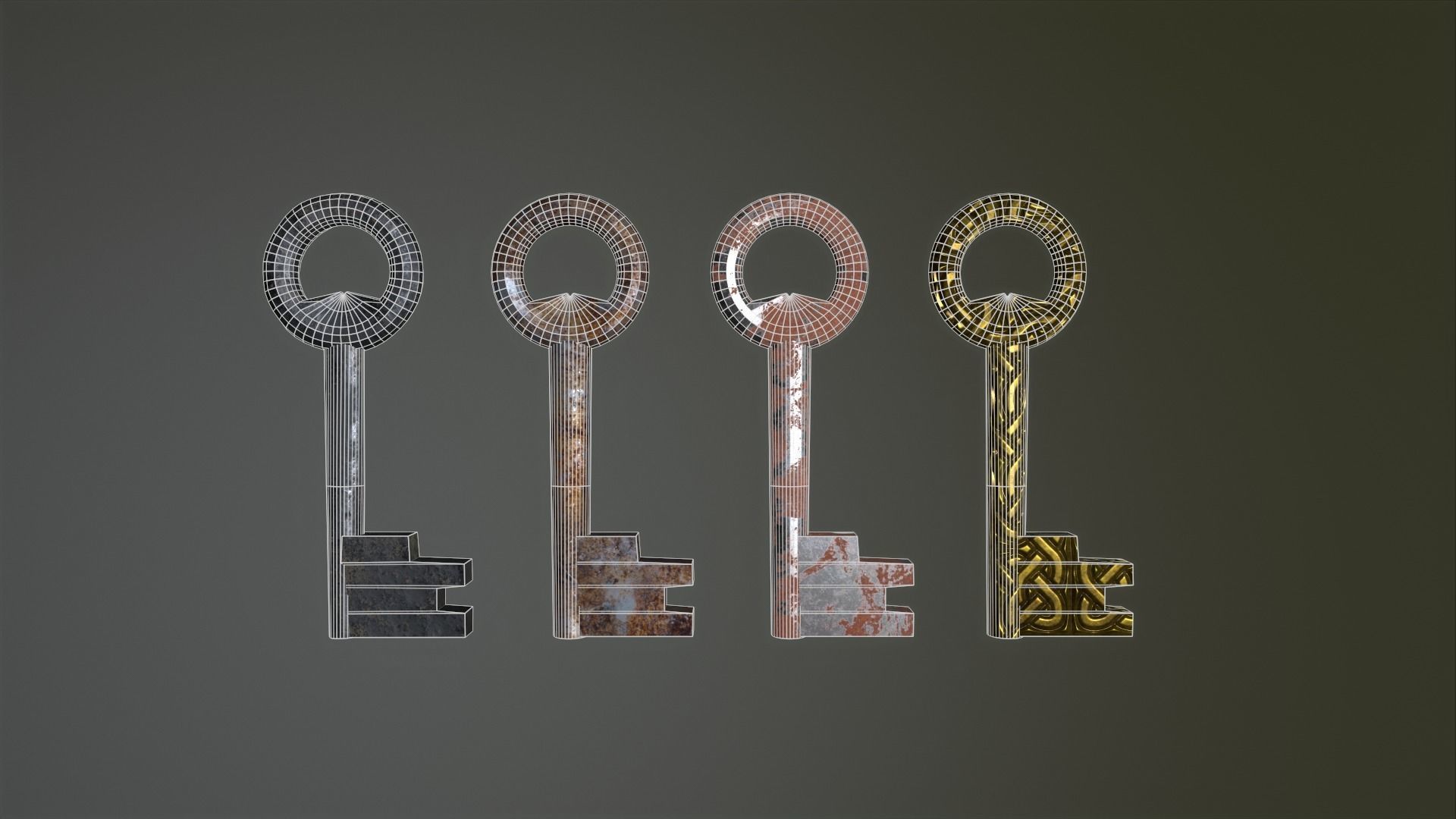 3D model Old Keys Game Ready VR / AR / low-poly | CGTrader